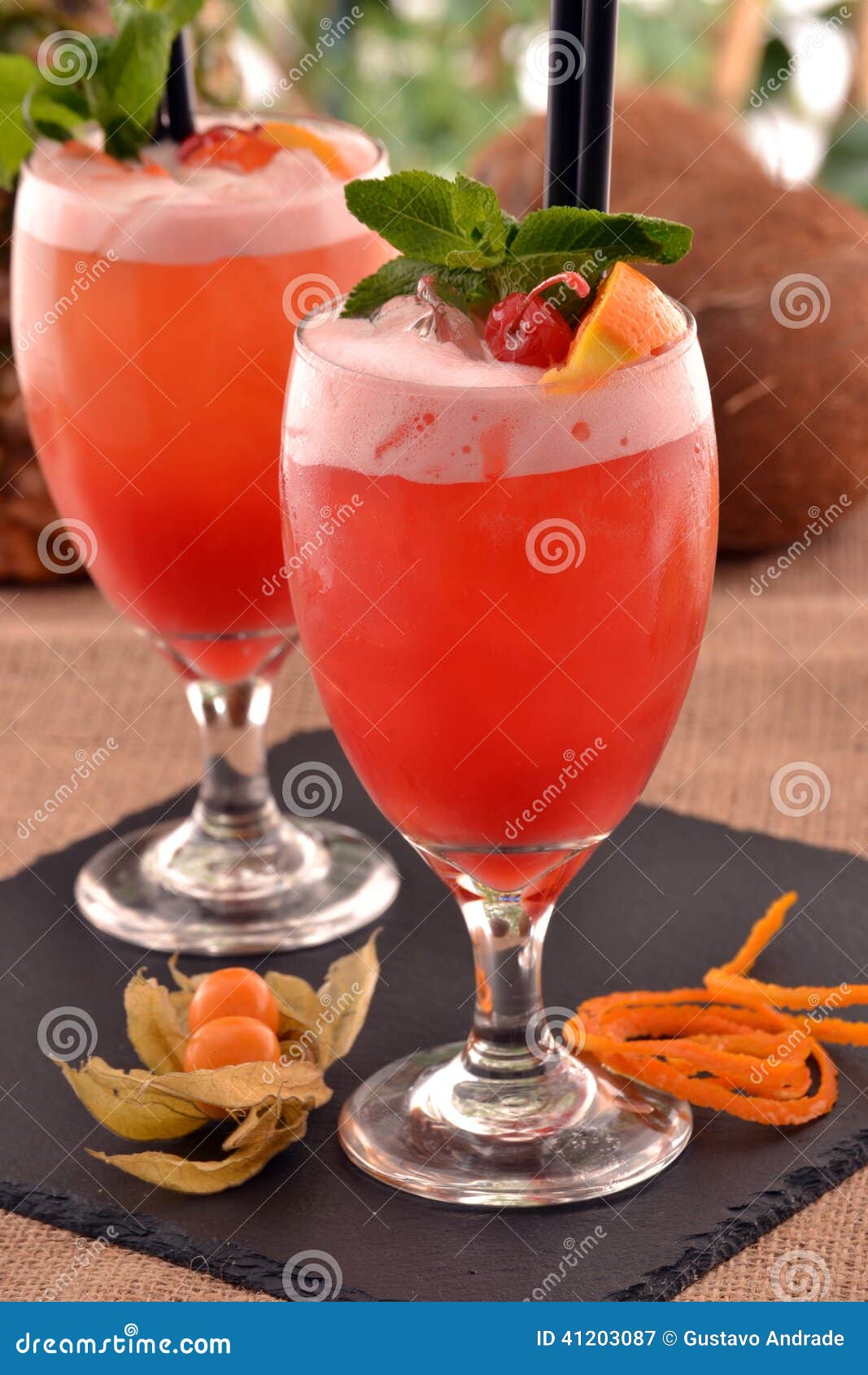 Fruit punch cocktail. stock image. Image of punch, glass - 41203087
