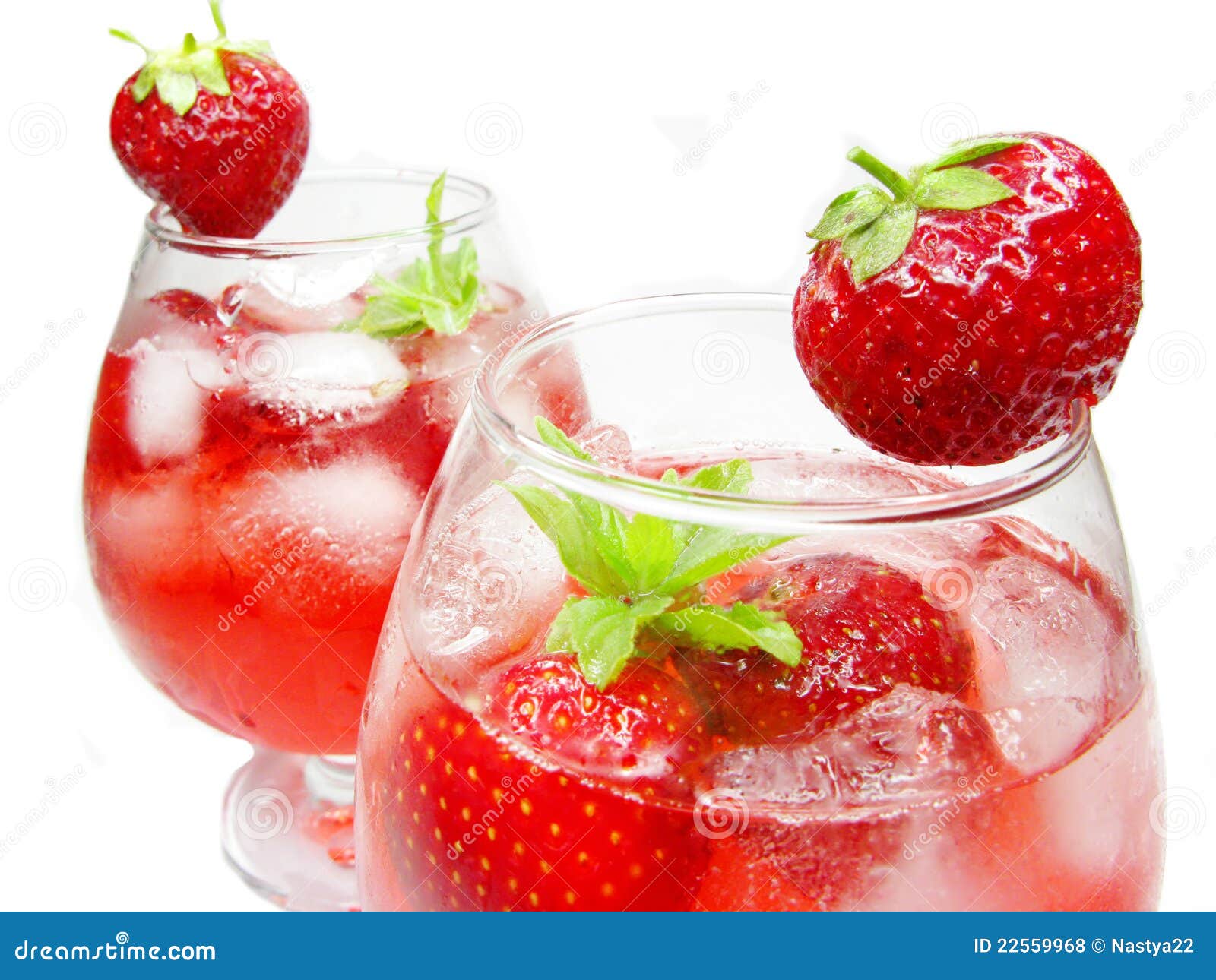 Fruit Punch Cocktails with Strawberry Stock Photo - Image of ...