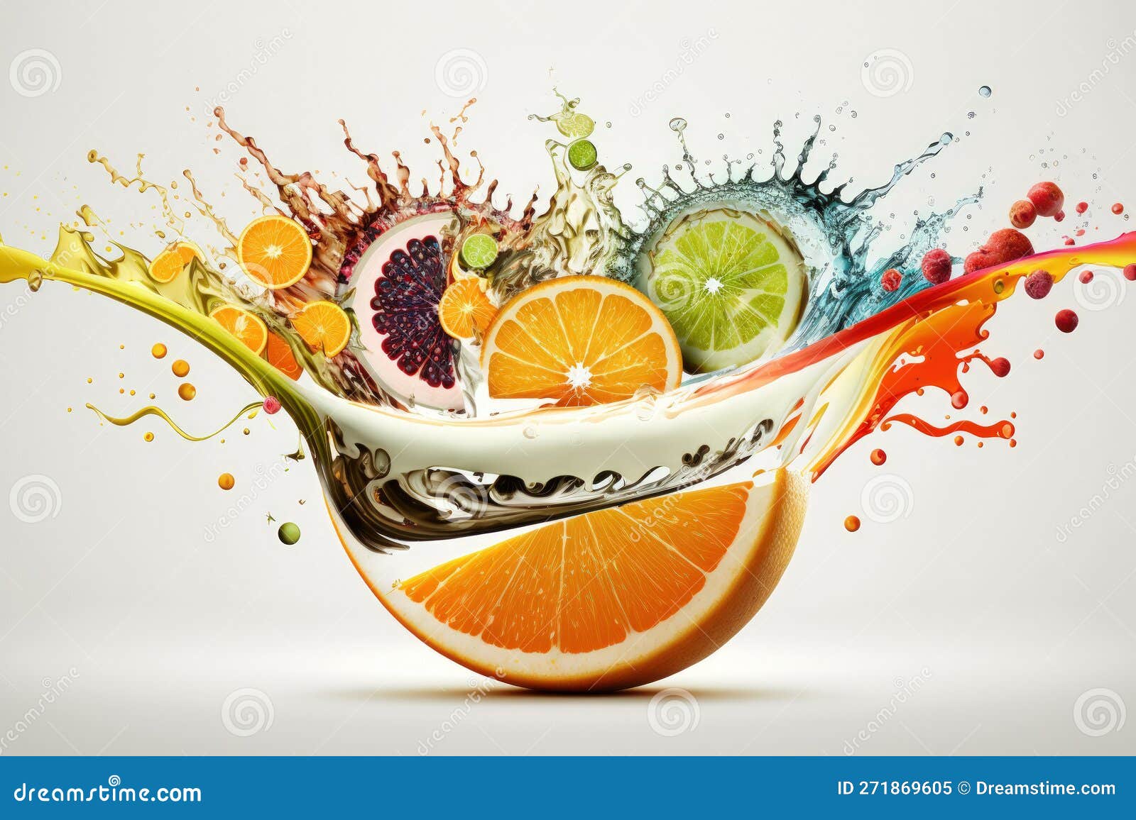 Fruit Punch Concept with a Variety of Fruit Slices Layered with ...