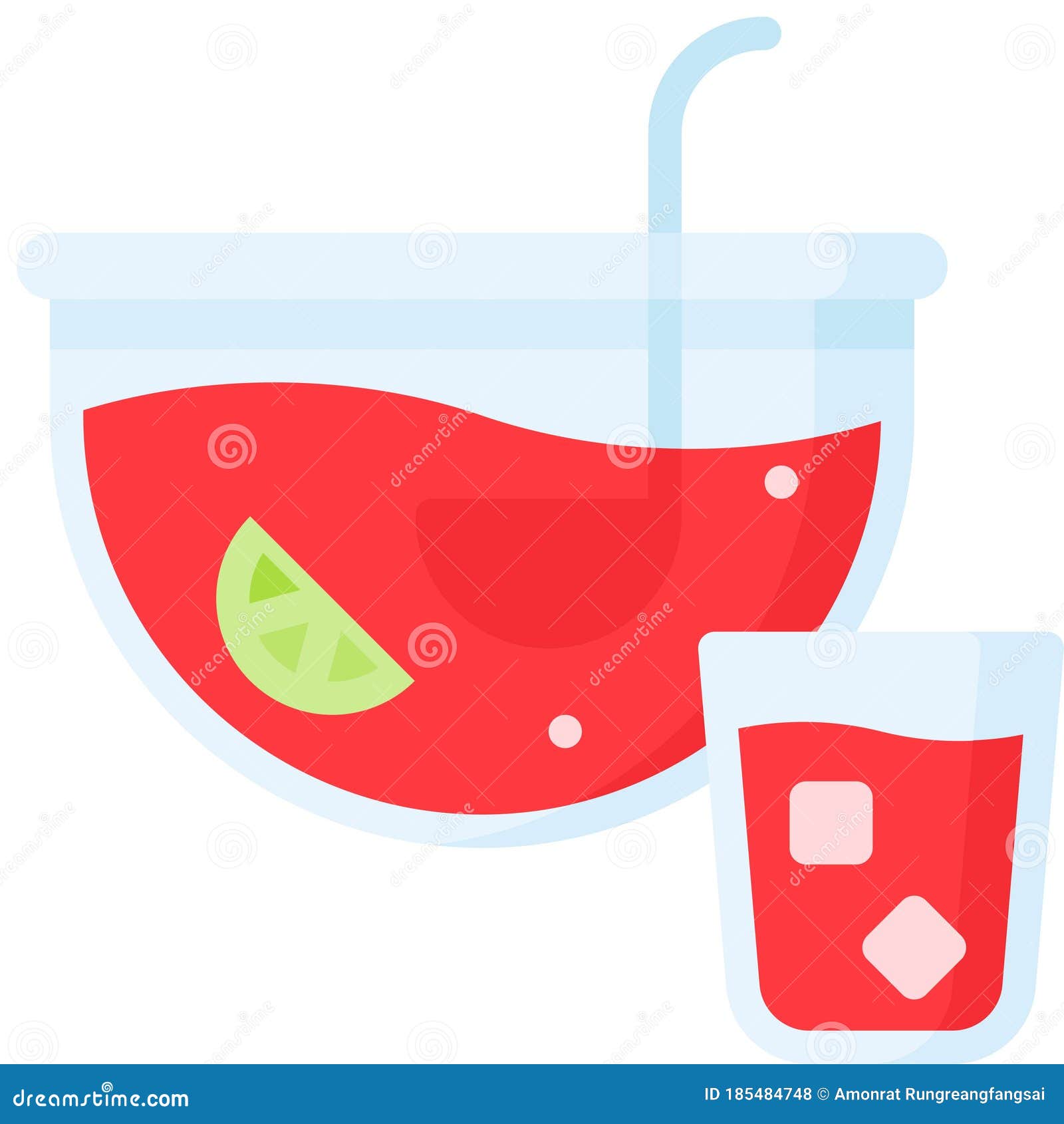 Fruit Punch Icon, Beverage Flat Vector Illustration Stock Vector ...