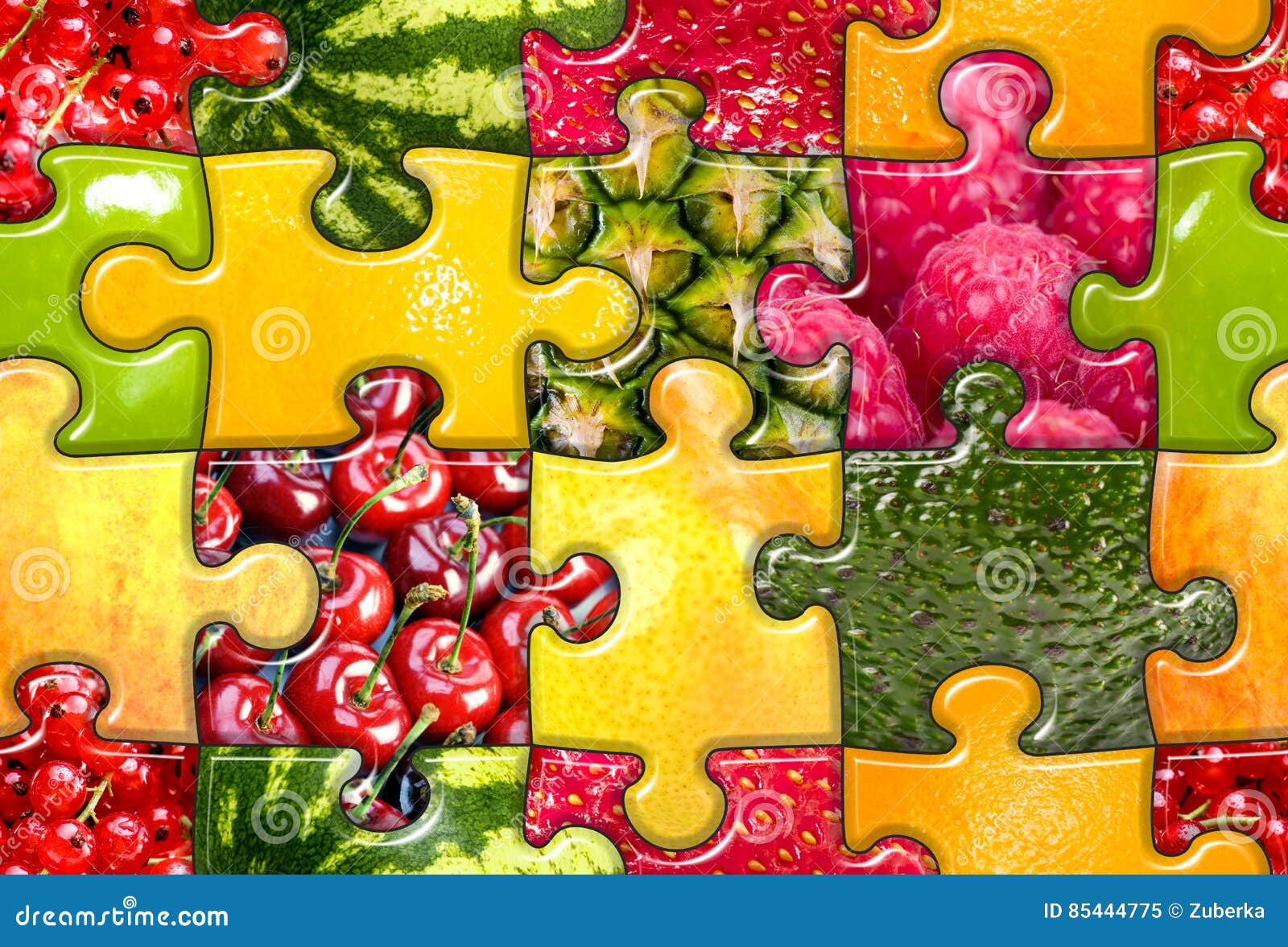 Fruit Puzzle Seamless stock image. Image of diet, jigsaw - 85444775
