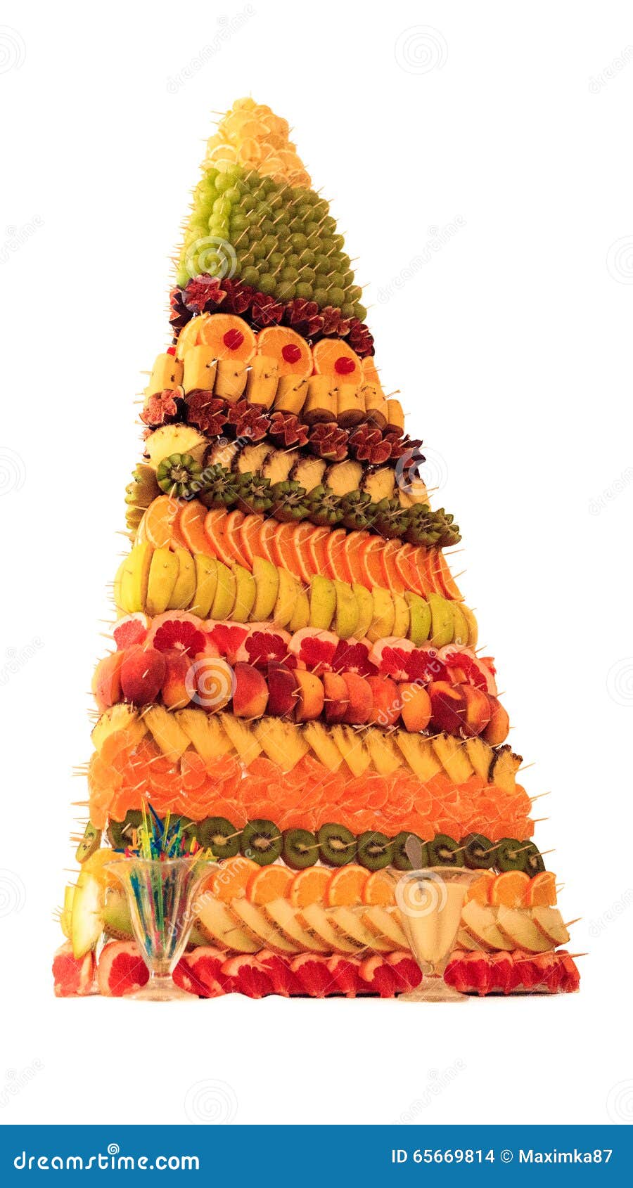 Fruit Pyramid. Healthy Eating Concept Food Pyramid. Banana, Pear ...