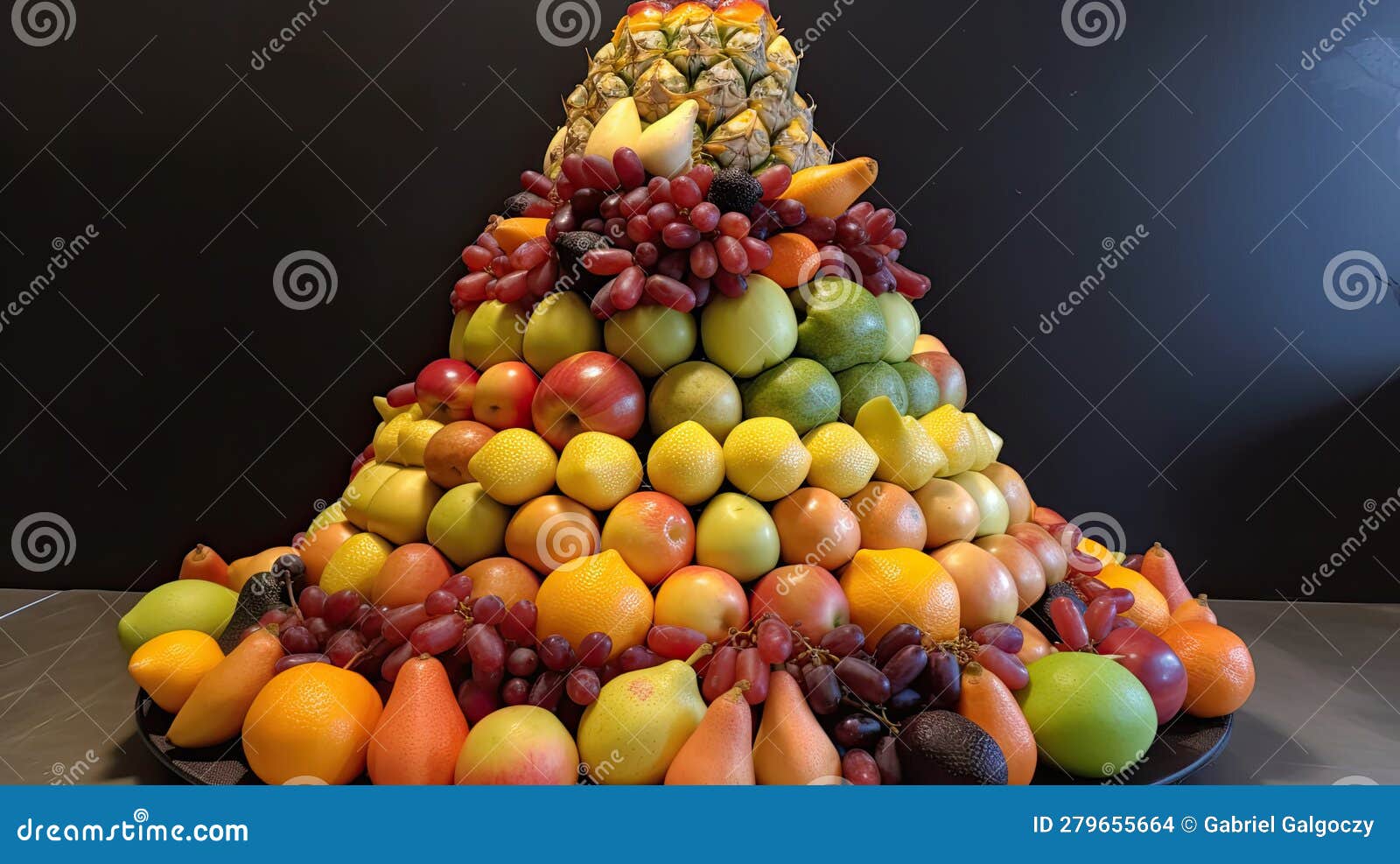 Fruit Pyramid. Healthy Eating Concept Food Pyramid. Banana, Pear ...