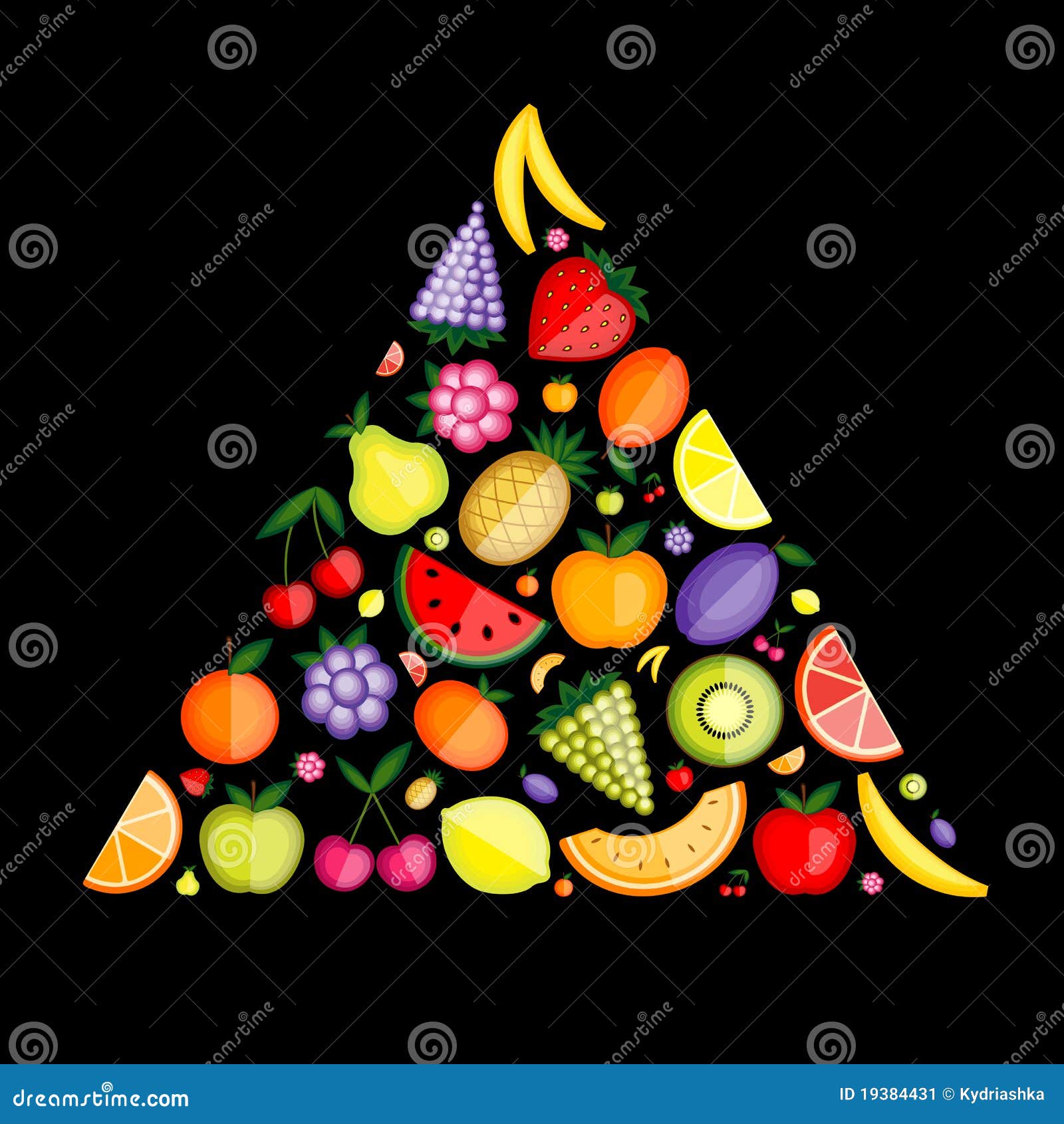 Fruit Pyramid. Healthy Eating Concept Food Pyramid. Banana, Pear ...