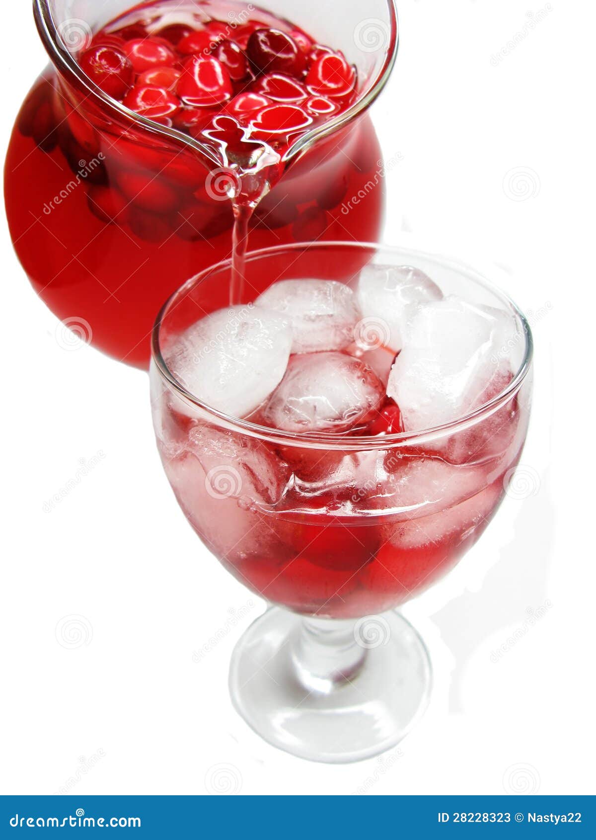 Fruit Red Punch Cocktail Drink with Cherry Stock Image - Image of ...