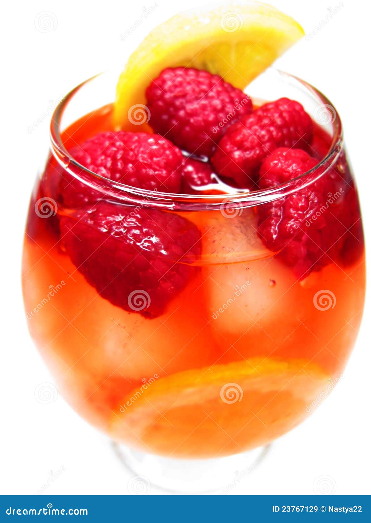 Fruit Red Punch Cocktail Drink with Raspberry Stock Image - Image of ...