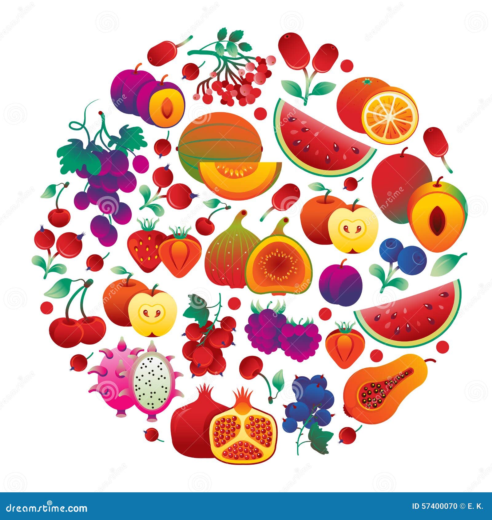 Fruit Red Round stock vector. Illustration of icon, cherry - 57400070