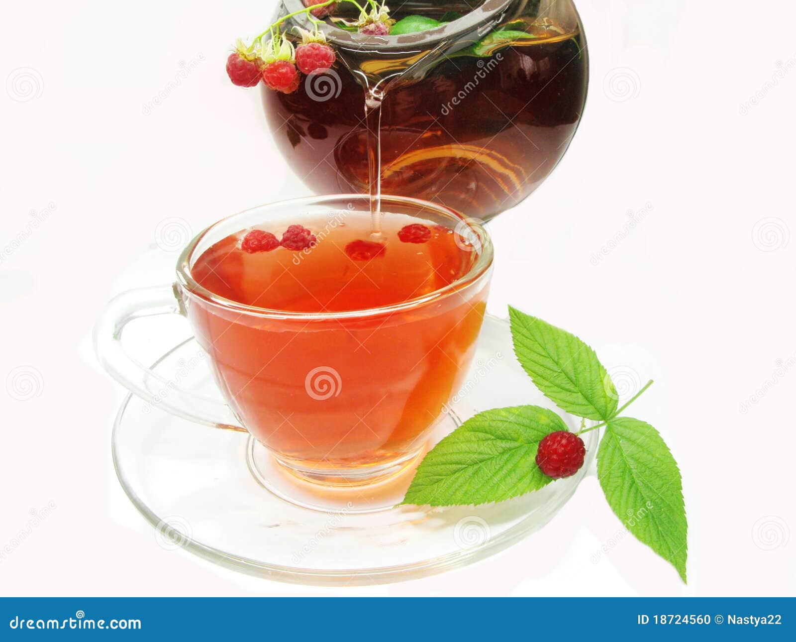 Fruit Red Tea with Ripe Raspberry Pouring Stock Photo - Image of kettle ...