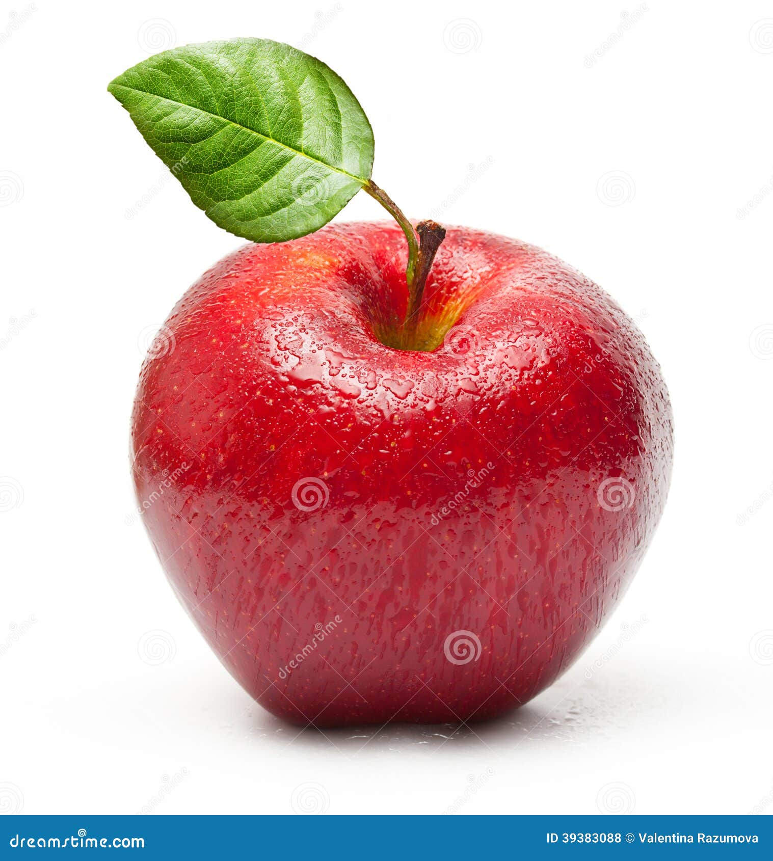 Fruit Rouge De Pomme Avec Des Baisses De L'eau Photo stock - Image du ...