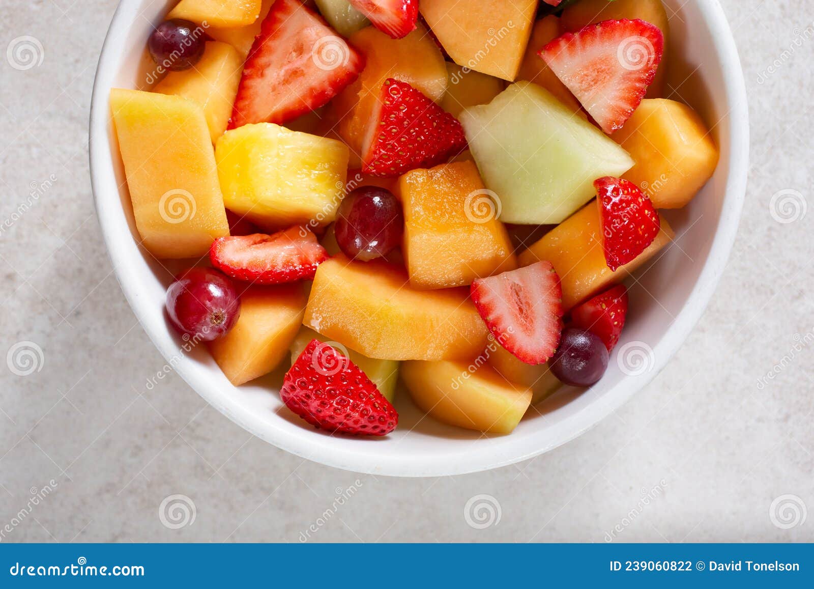 Fruit salad bowl top down stock photo. Image of fruit - 239060822