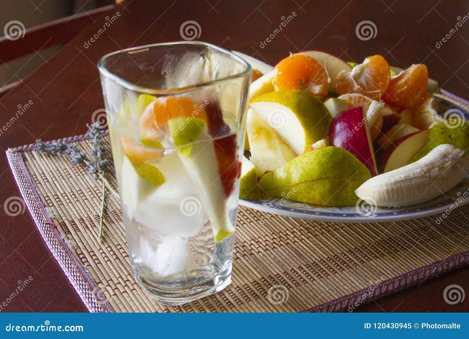 Fruit salad and drink 1 stock image. Image of gourmet - 120430945