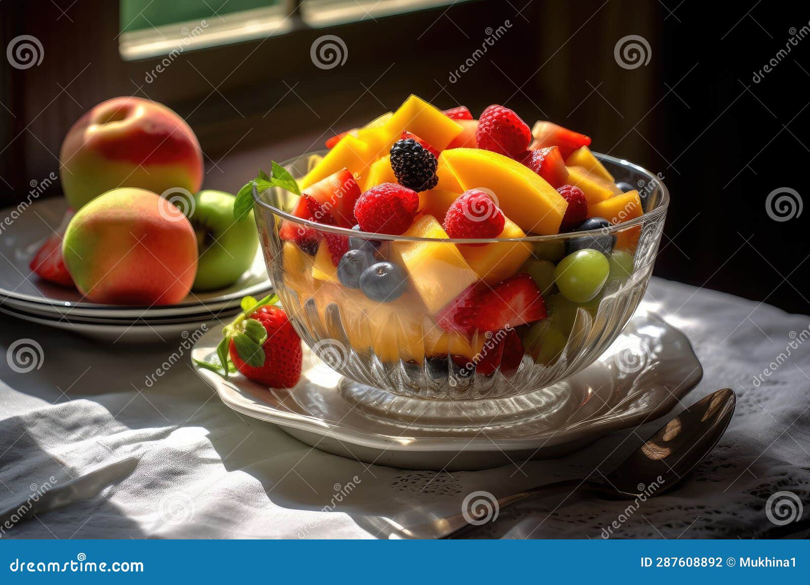 Fruit Salad. Generative AI Technology Stock Illustration - Illustration ...