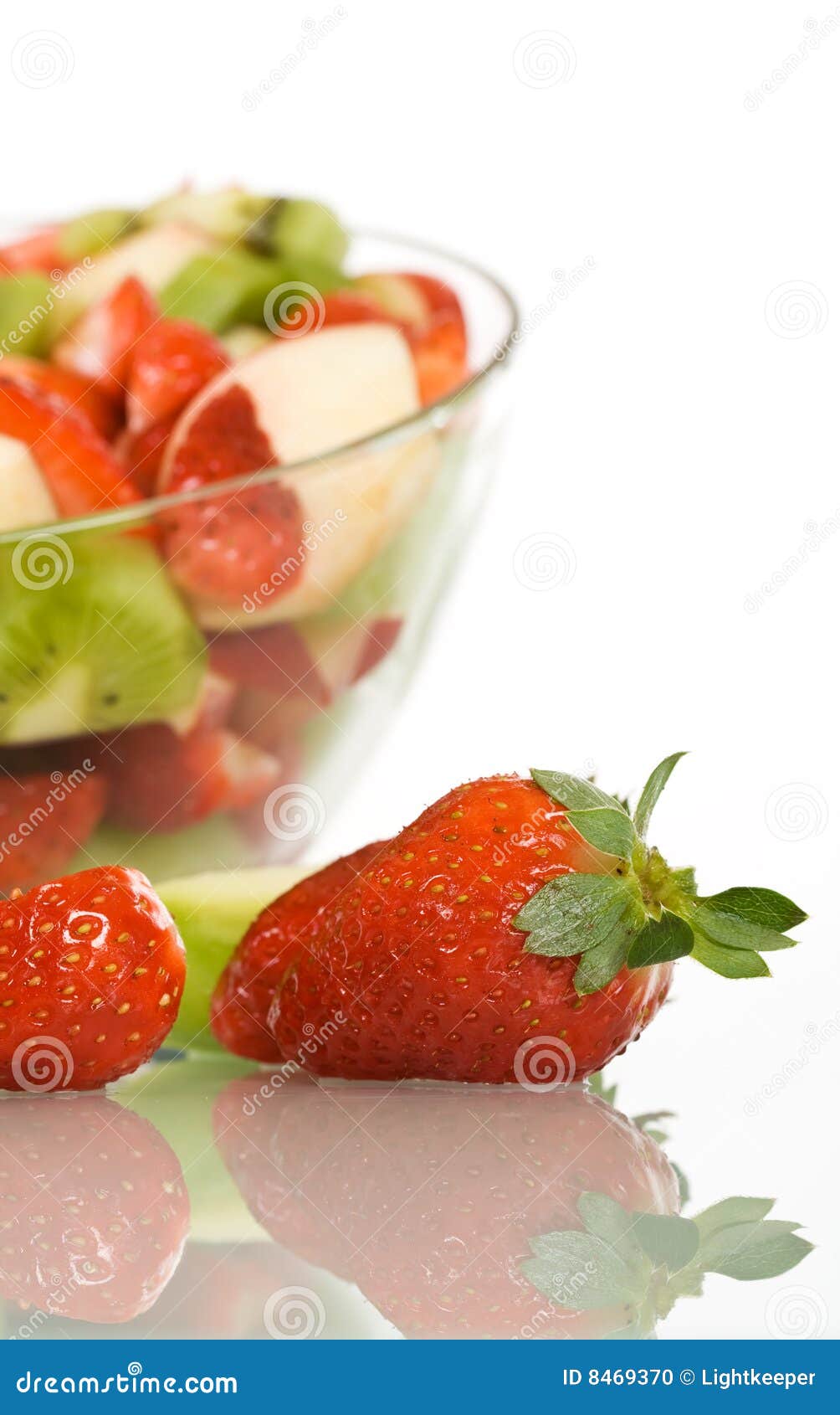 Fruit Salad with Strawberry Stock Photo - Image of white, strawberry ...
