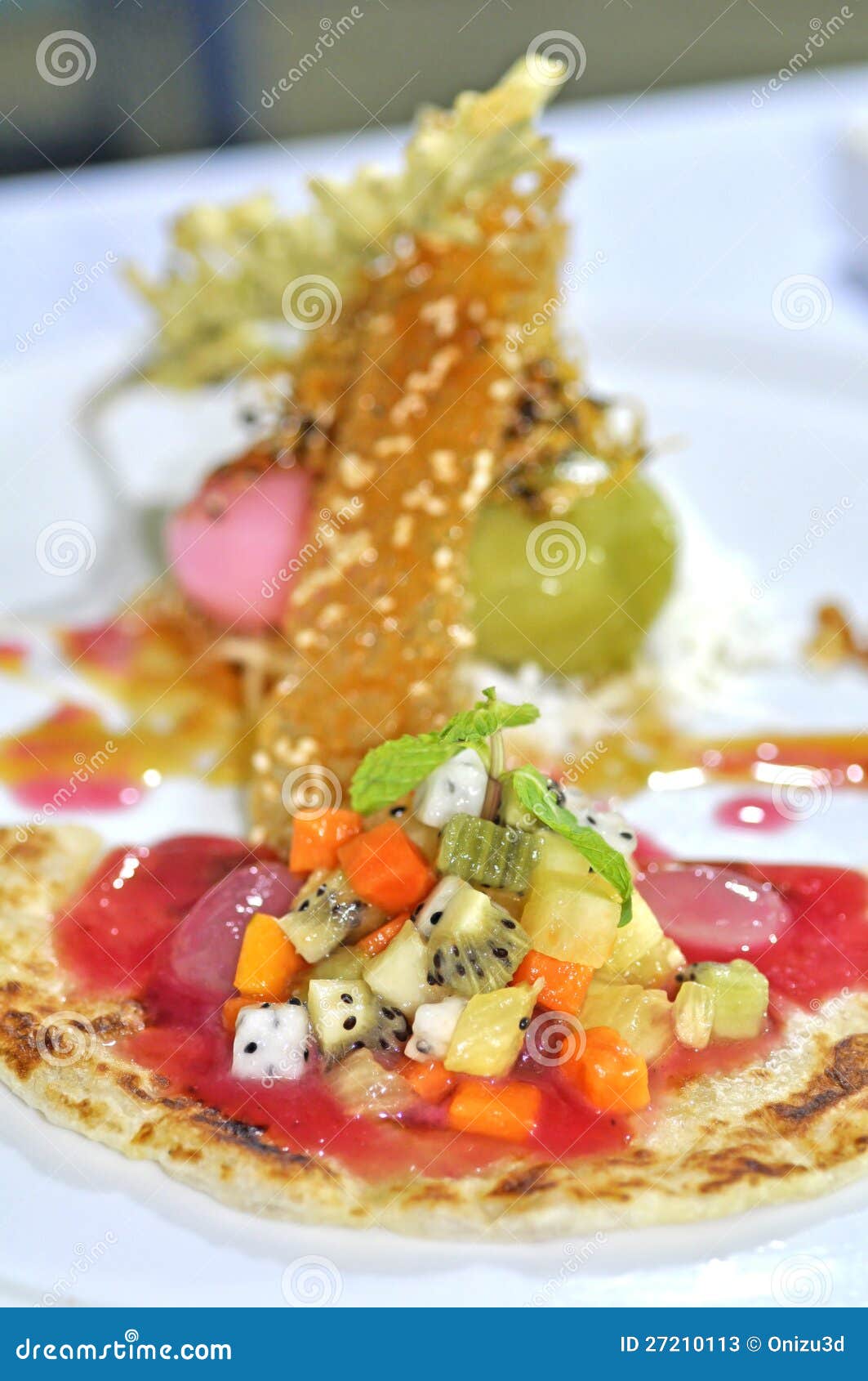 Fruit salad with syrup stock image. Image of healthy - 27210113