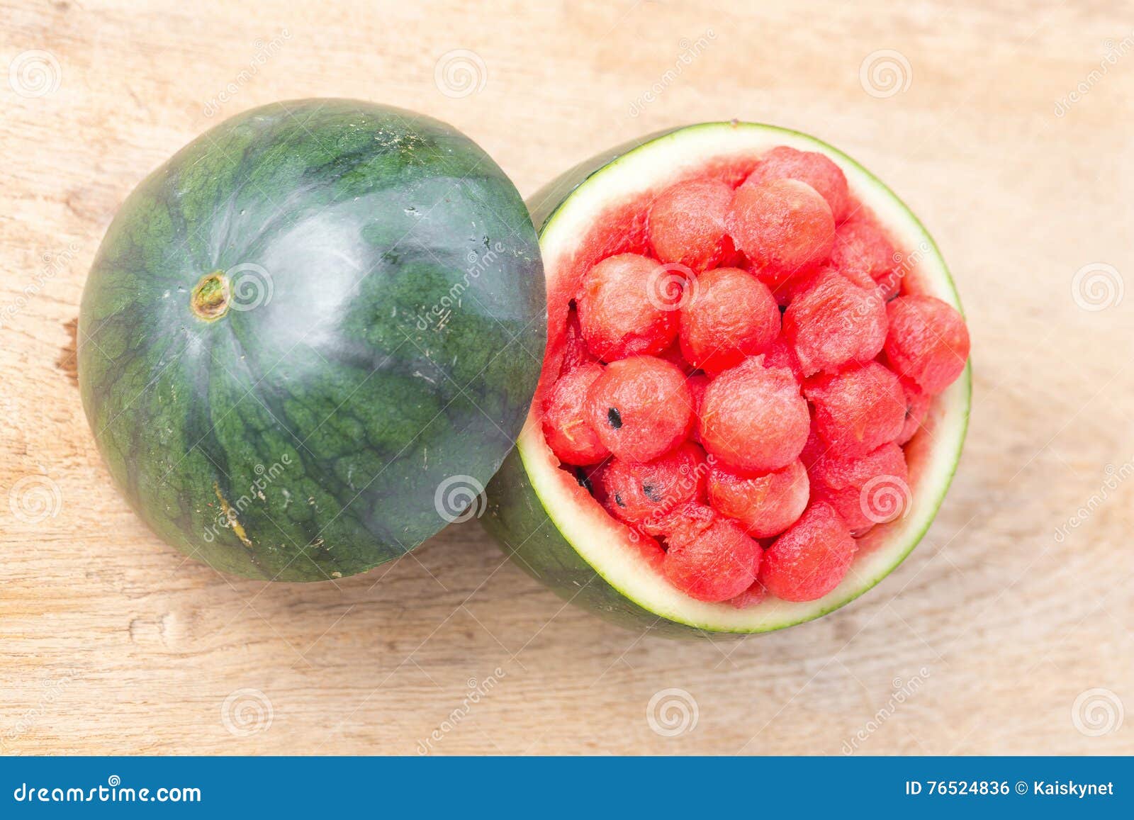 Fruit Salad with Watermelon Balls Stock Photo - Image of dish ...