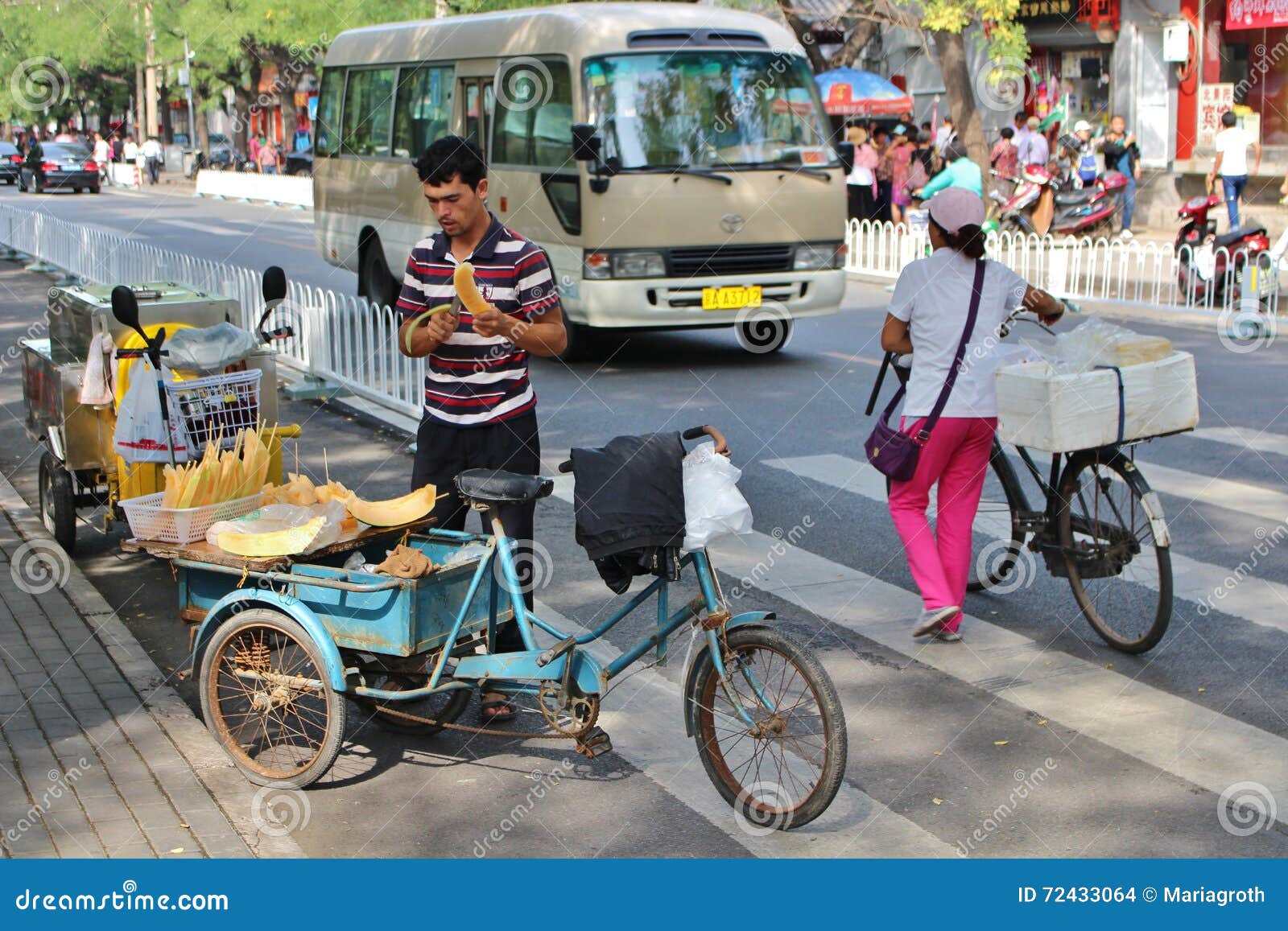 A fruit salesman Beijing editorial stock image. Image of fruits - 72433064
