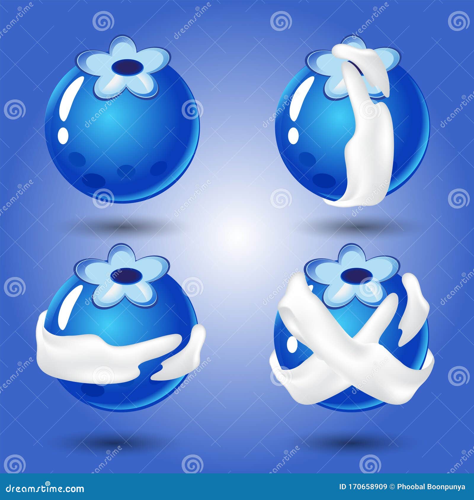 Fruit,Set of Blueberry Fruits. Stock Vector - Illustration of fruits ...