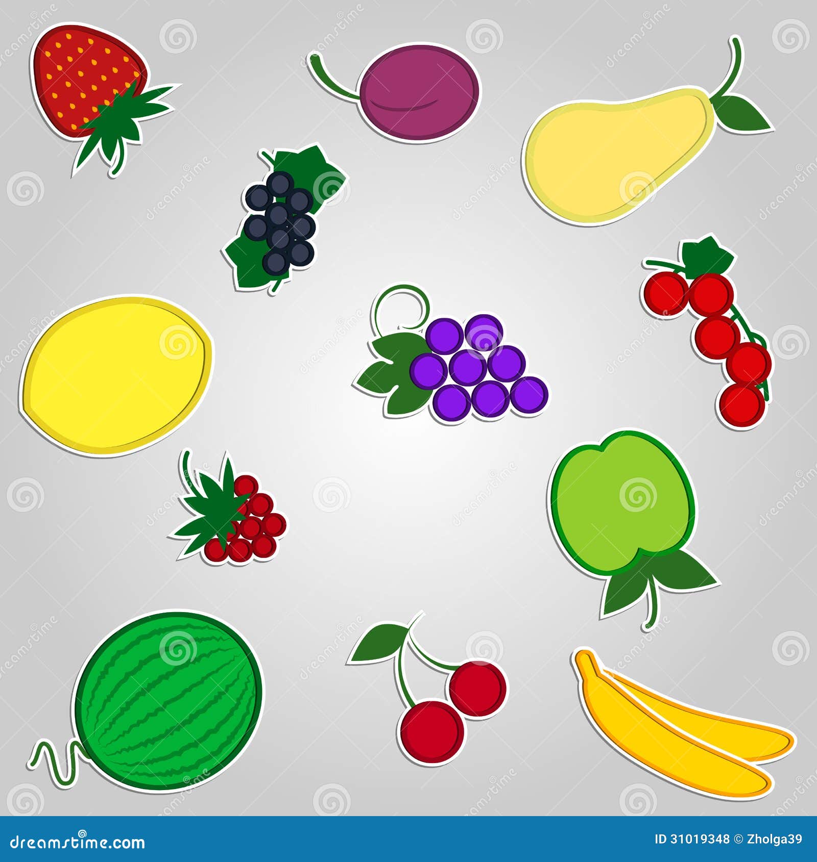 Set Drawings Of Fruit For Design Menus, Recipes Cartoon Vector ...
