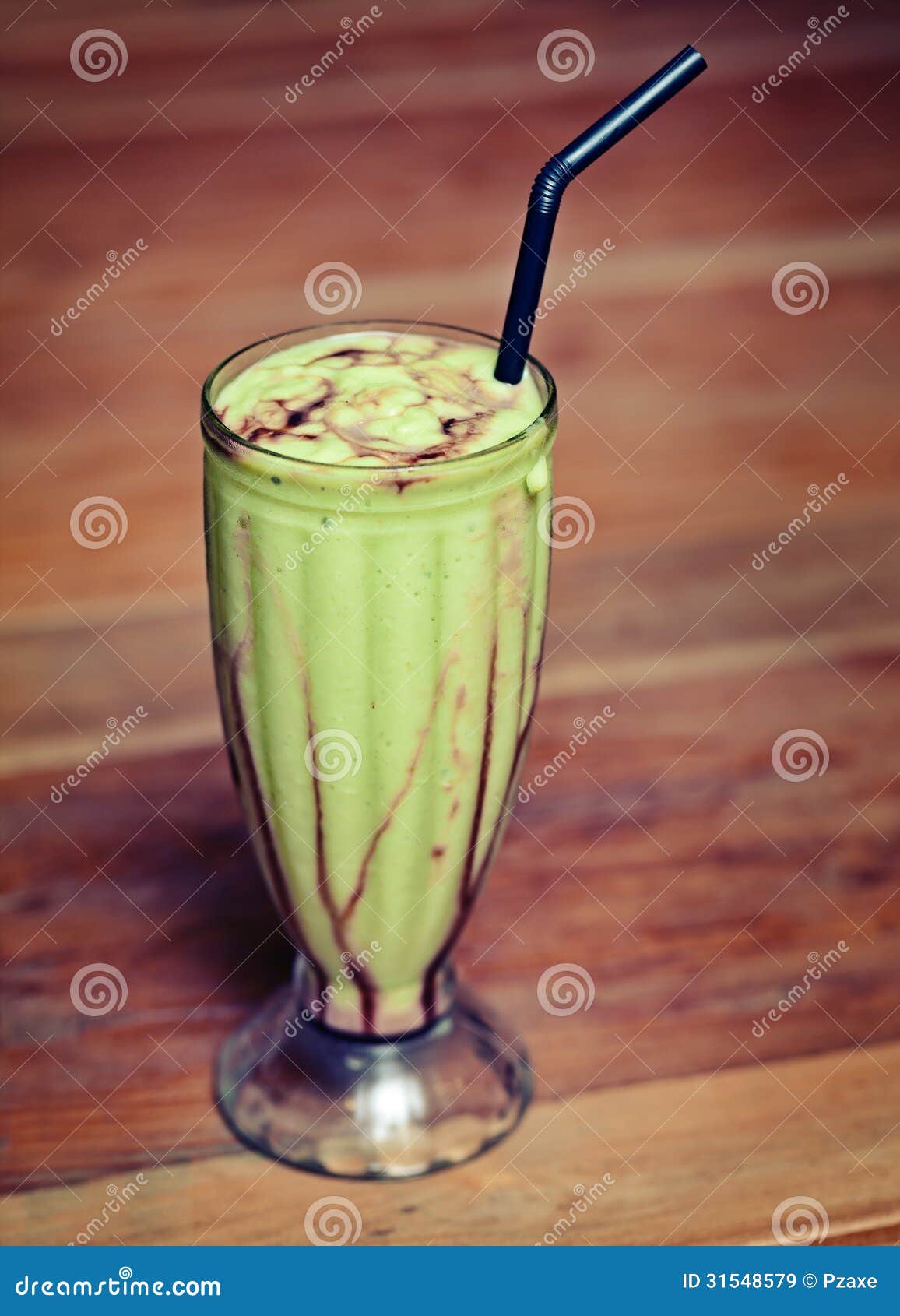 Fruit Shake in a Glass on the Table - Exotic Drink. Stock Image - Image ...