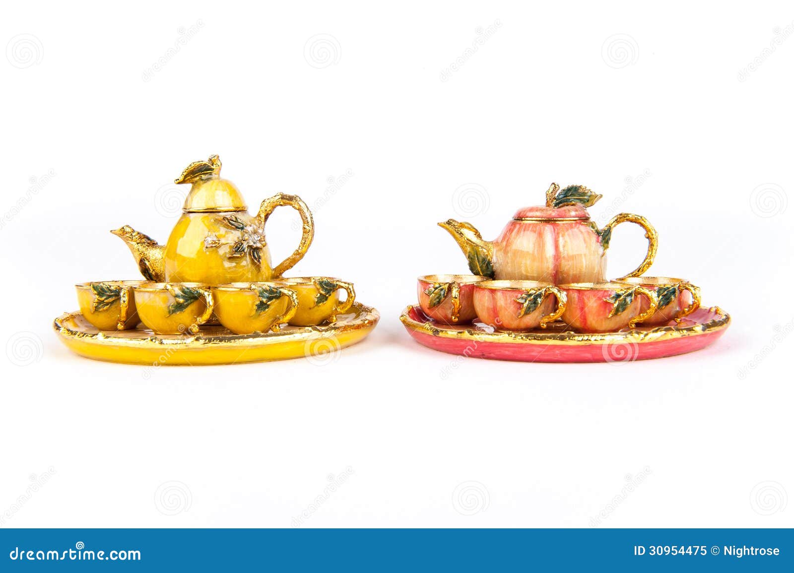 Fruit shaped mini tea sets stock image. Image of teacup - 30954475