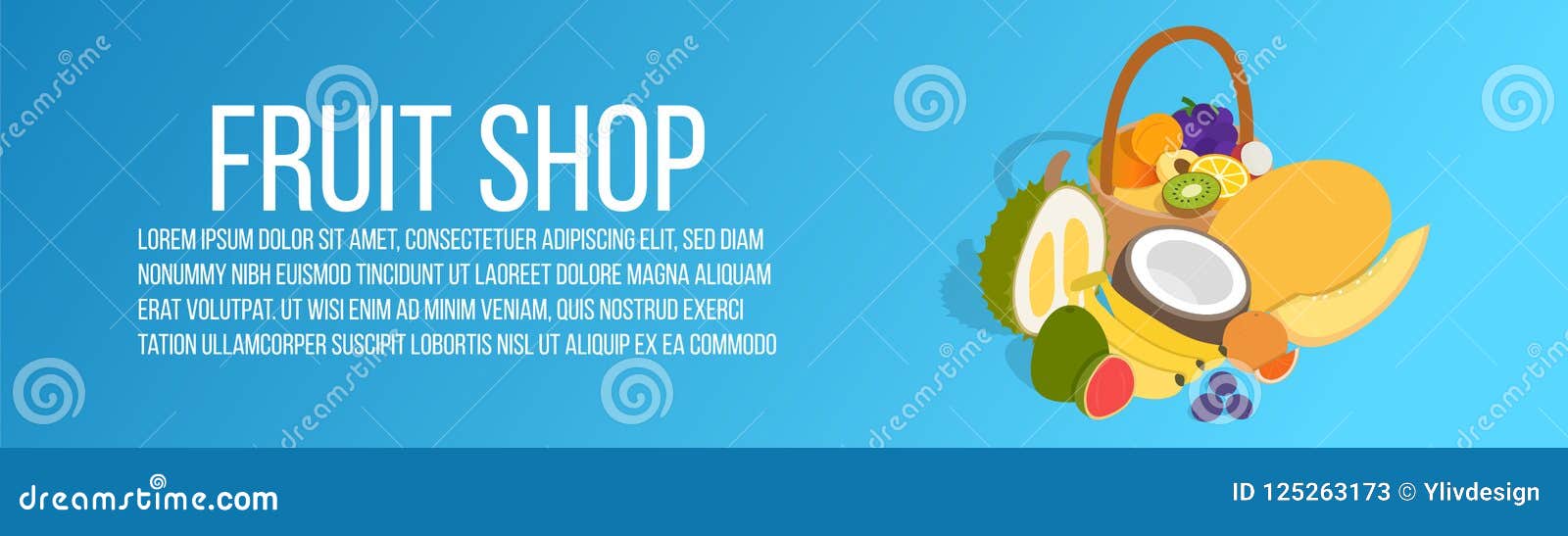 Fruit Shop Concept Banner, Isometric Style Stock Vector - Illustration ...