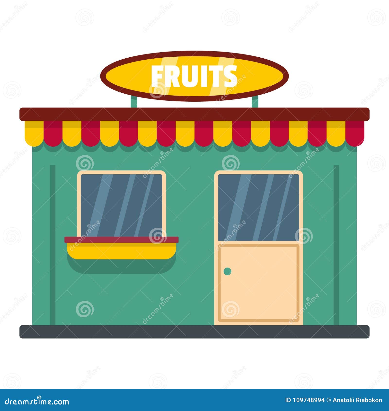 Fruit Shop Icon, Flat Style Stock Vector - Illustration of isolated ...