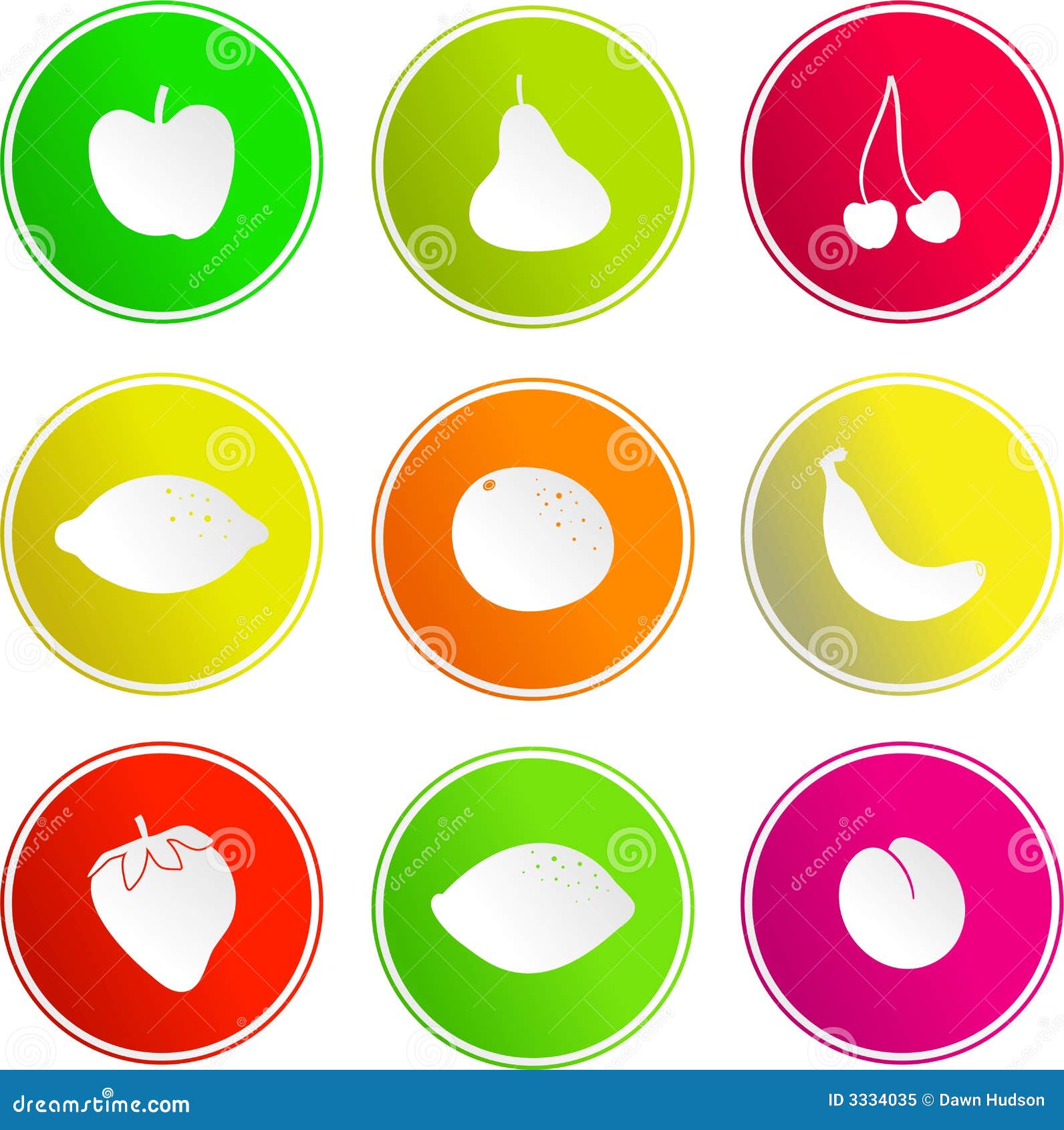 Fruit sign icons stock vector. Illustration of buttons - 3334035