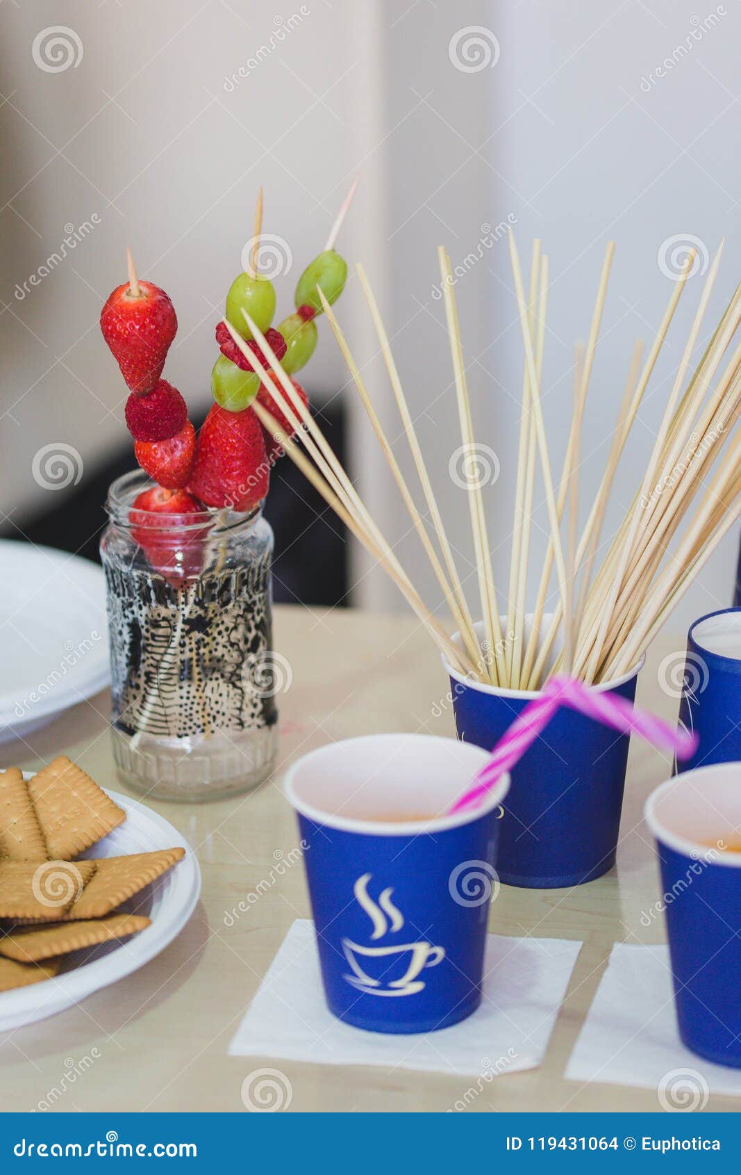 Fruit on Skewer Sticks, Healthy Strawberry and Grape Kebab, Coffee ... Fruit on Skewer Sticks, Healthy Strawberry and Grape Kebab, Coffee ...