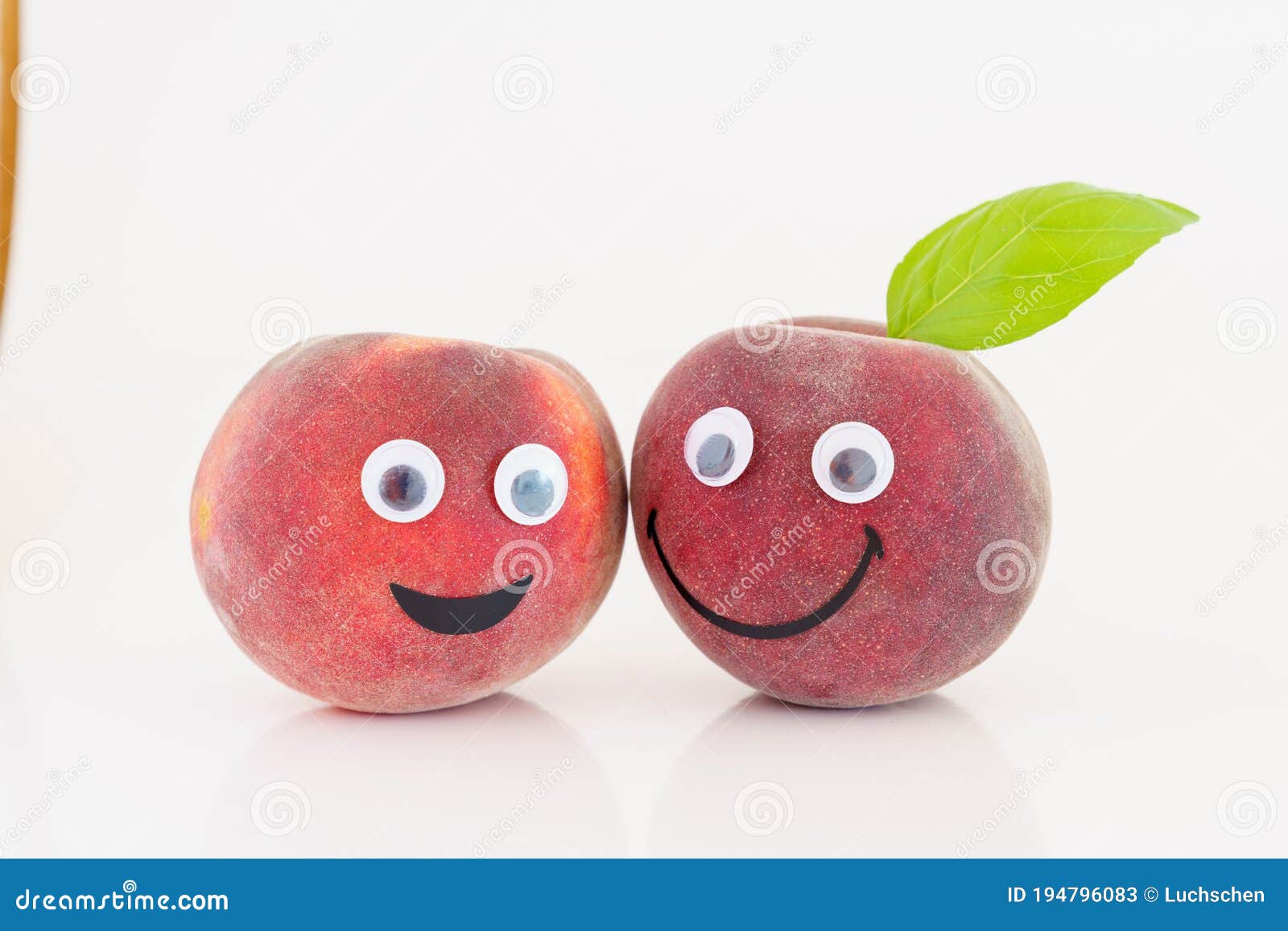 Fruit with a Smile and Eyes. Smiling Peach Stock Image - Image of ...