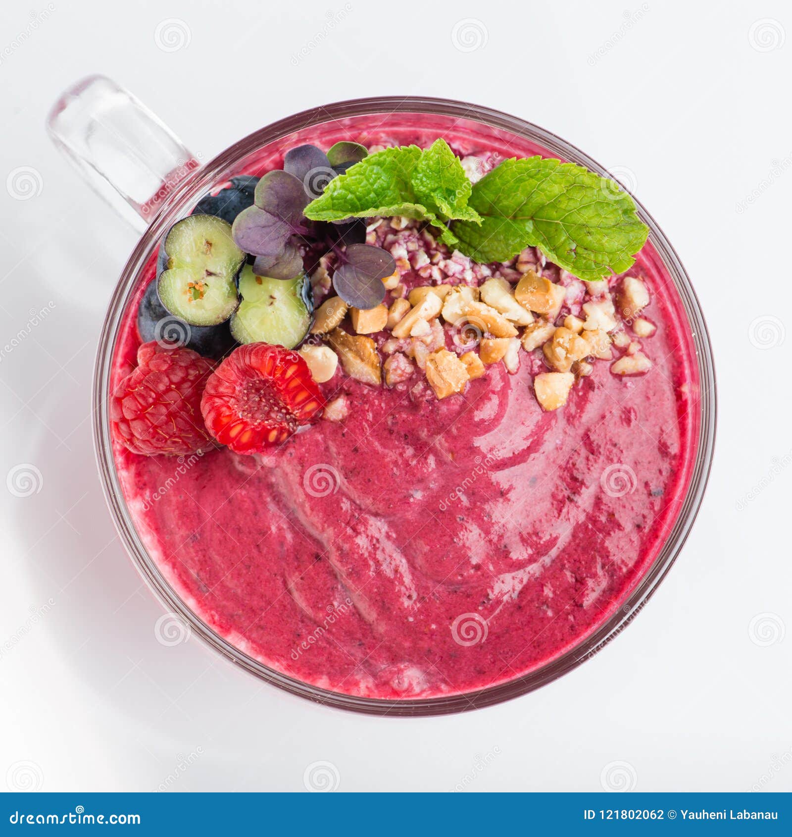 Fruit Smoothie in a Cup Top View Stock Photo - Image of cocktail, green ...