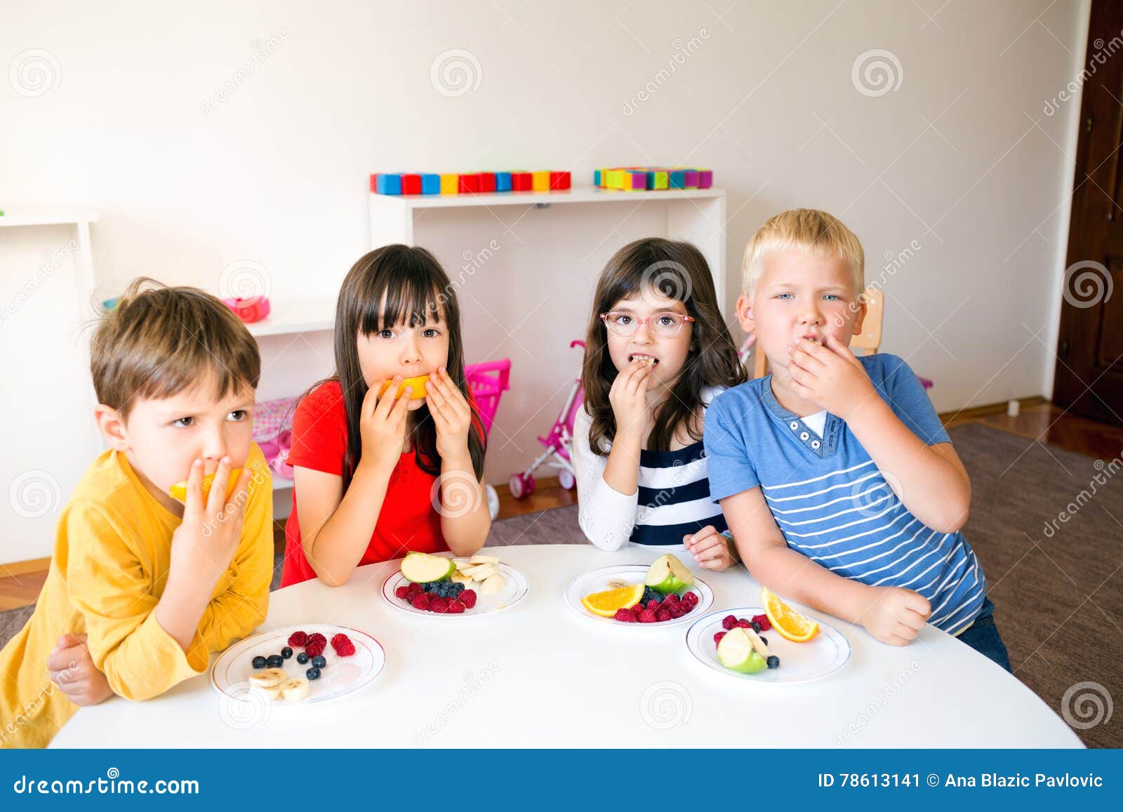 Fruit snack time stock image. Image of apple, hungry - 78613141