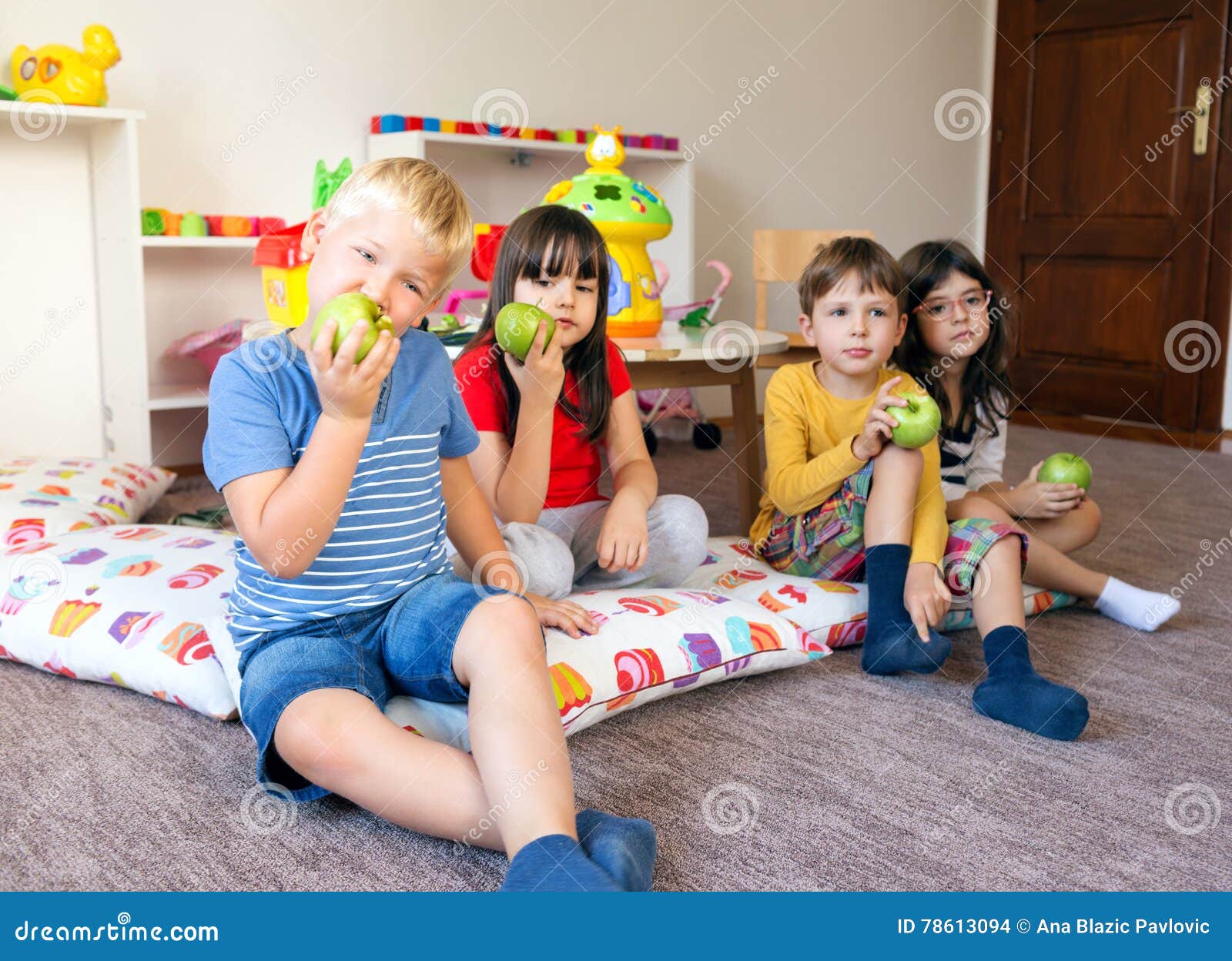 Fruit snack time stock photo. Image of indoors, happy - 78613094