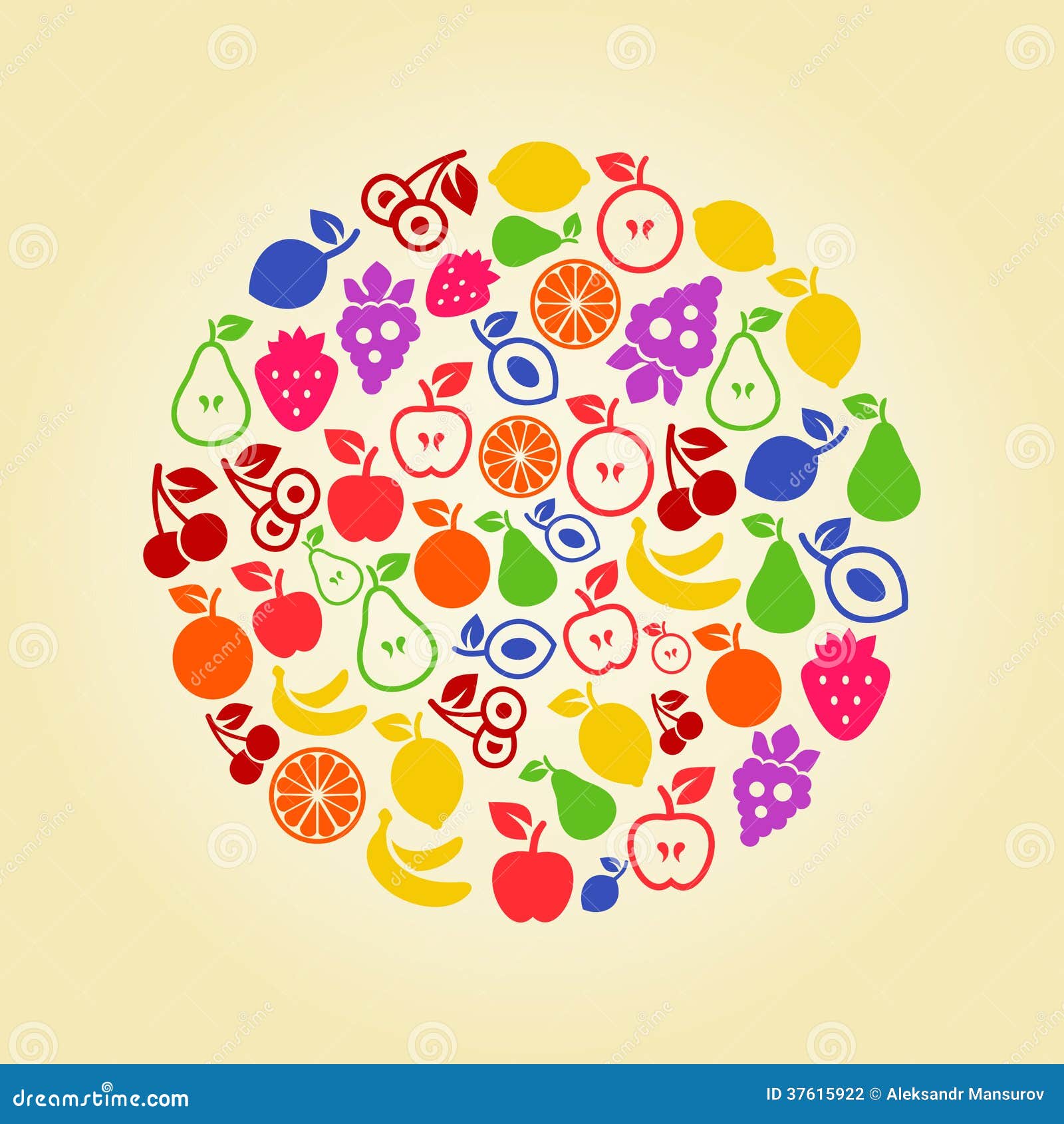 Fruit a sphere stock vector. Illustration of meal, apple - 37615922