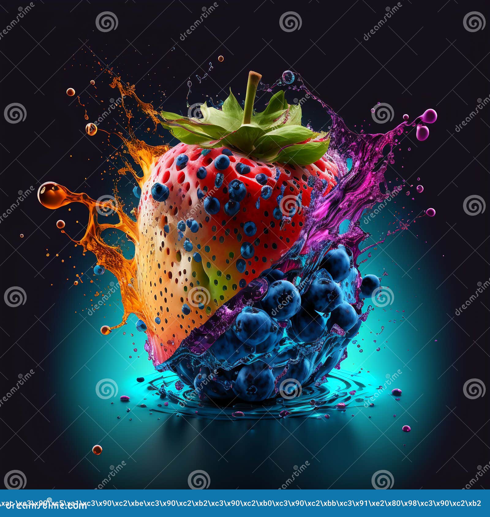 Fruit Splash Concept Art Illustration Stock Illustration - Illustration ...