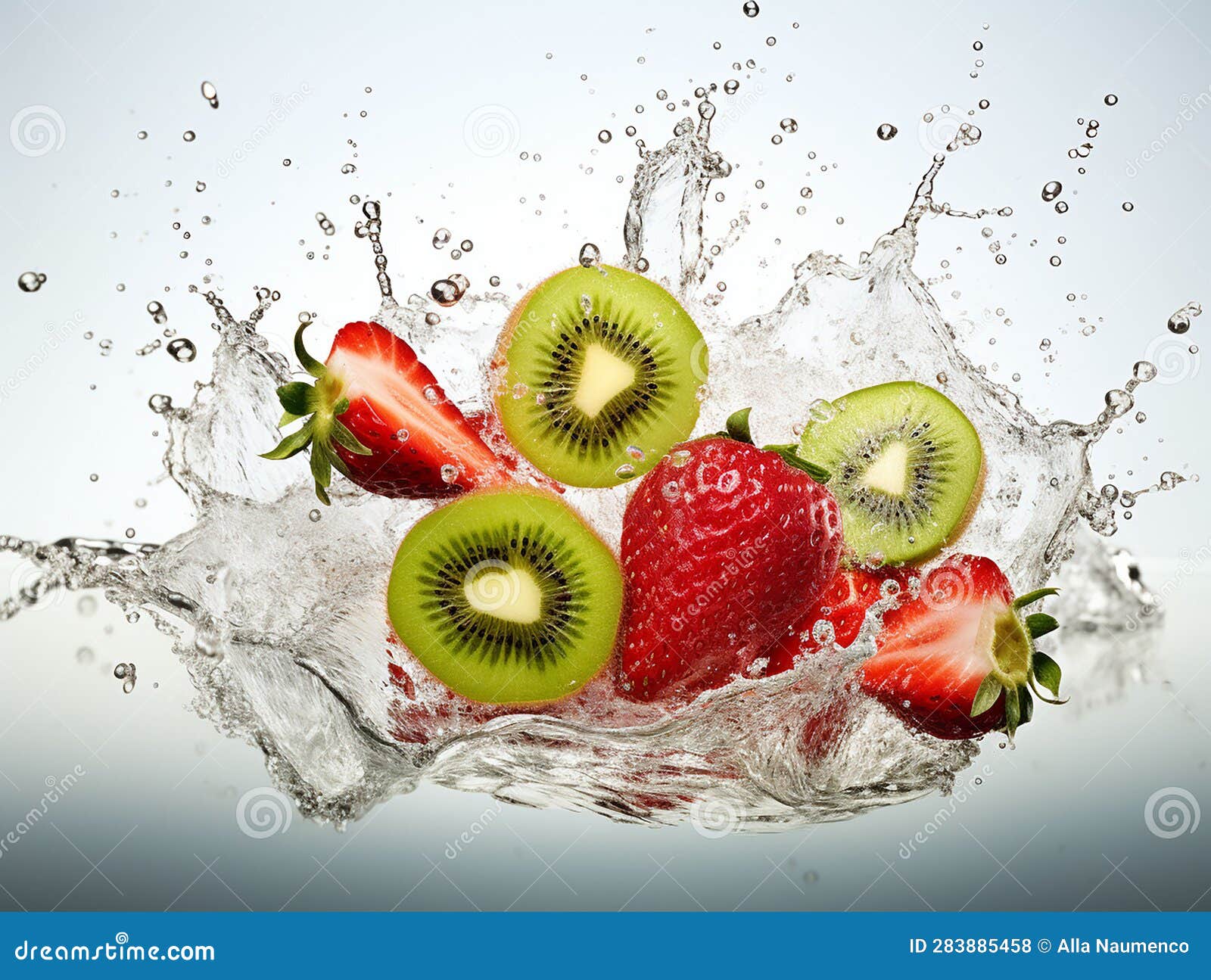 Fruit with Splash in Water Over White Background Stock Photo - Image of ...