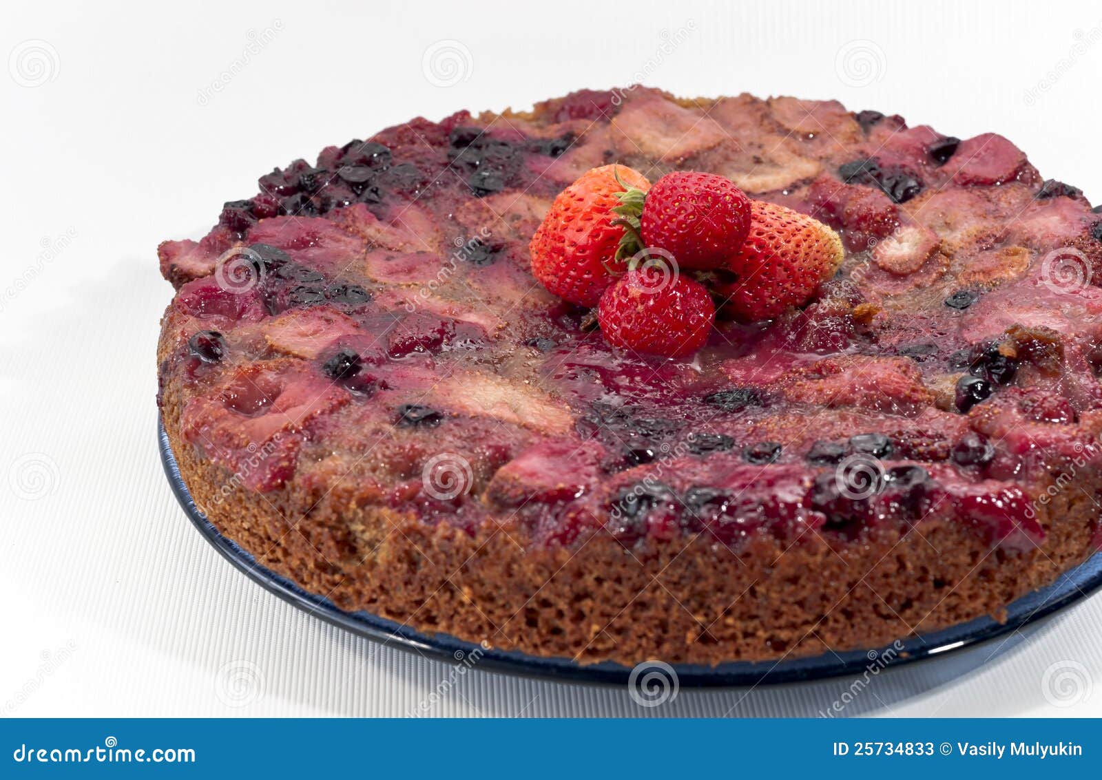 Fruit Sponge Cake on the Table Stock Image - Image of blackberry, sweet ...