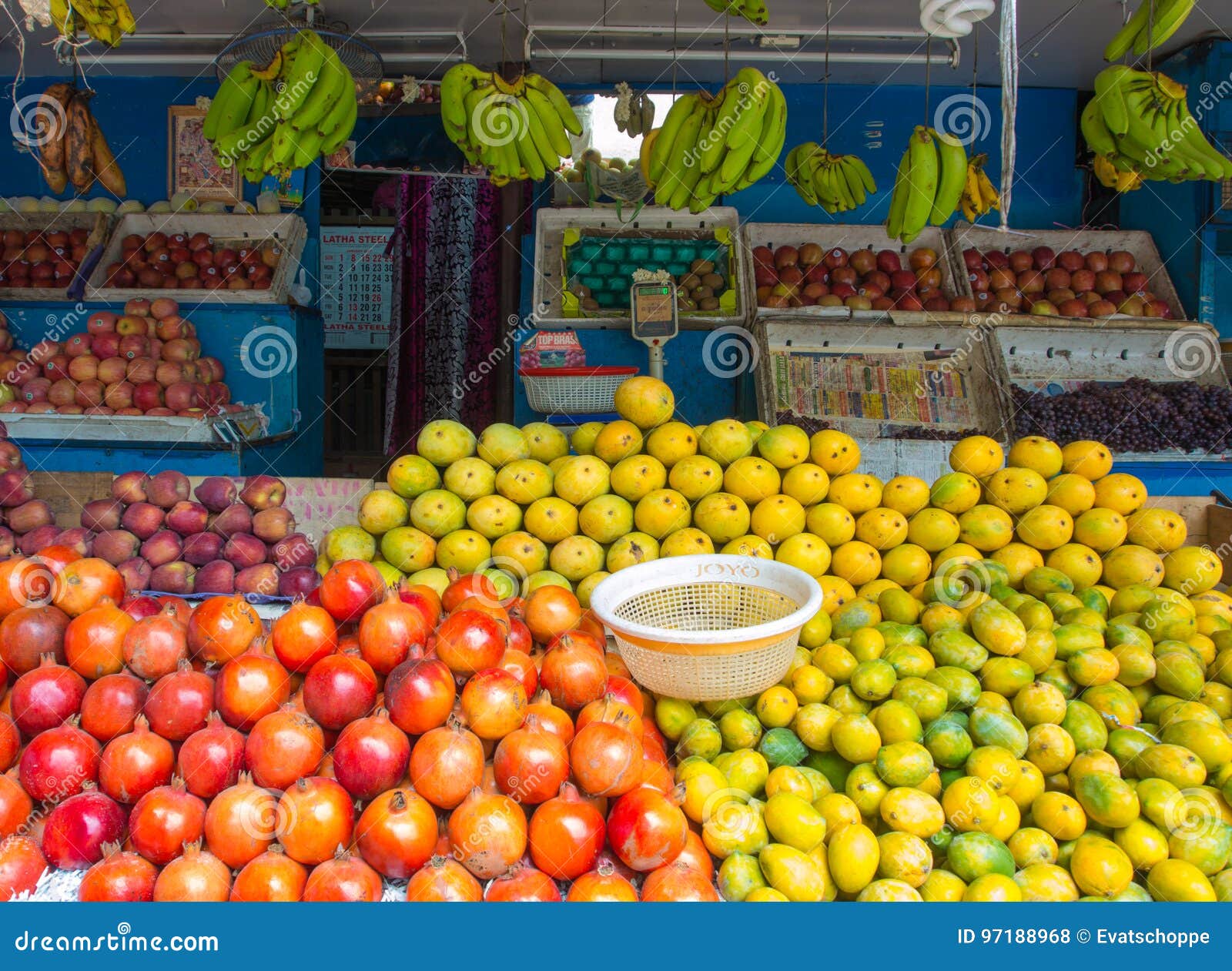 Fruit Stall in India stock photo. Image of colorful, street - 97188968