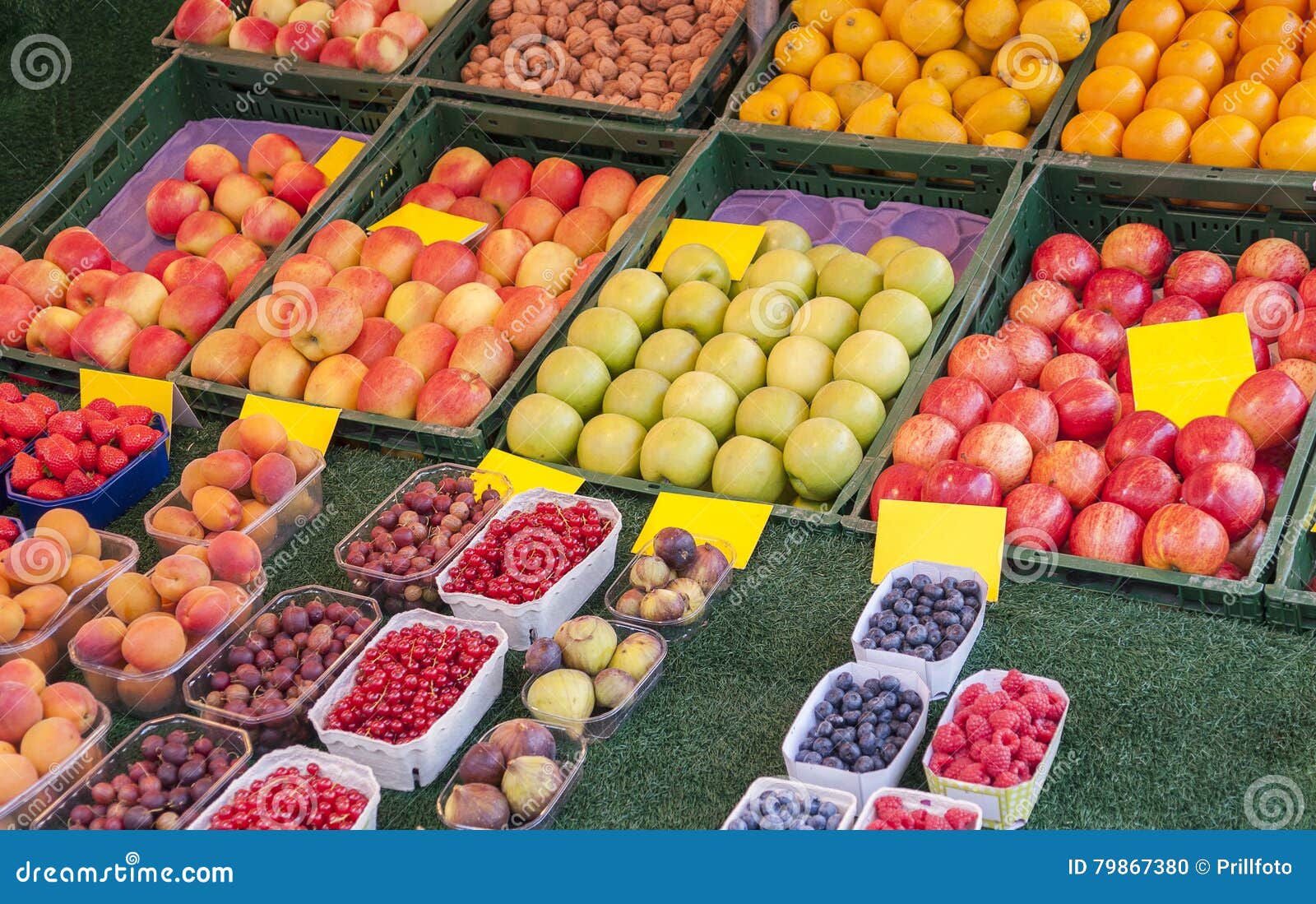 Fruit stand detail stock photo. Image of closeup, nutriment - 79867380