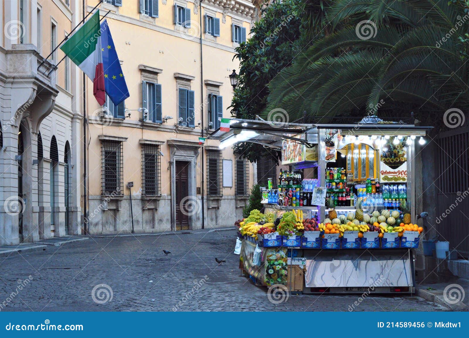 Fruit Stand on a Quiet Rome Italy Morning Editorial Photo - Image of ...