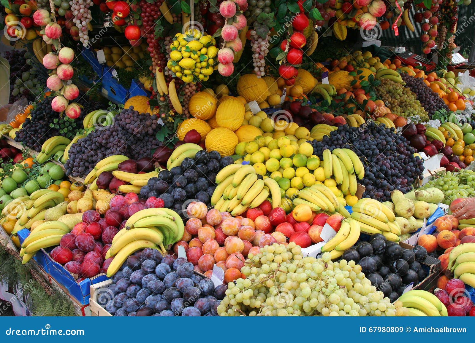 Fruit Stand, Rome, Italy stock image. Image of peaches - 67980809