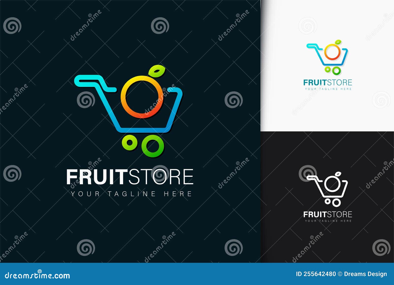 Fruit Store Logo Design with Gradient Stock Vector - Illustration of ...