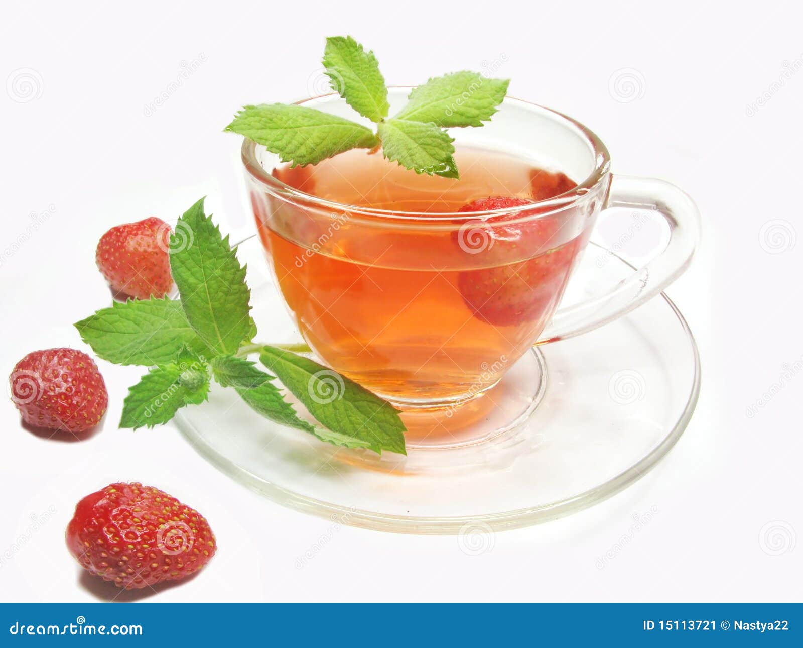 Fruit strawberry tea stock image. Image of food, mint - 15113721