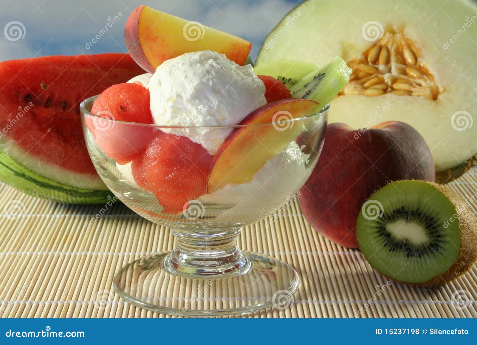Fruit sundae stock photo. Image of peel, sweet, peach - 15237198