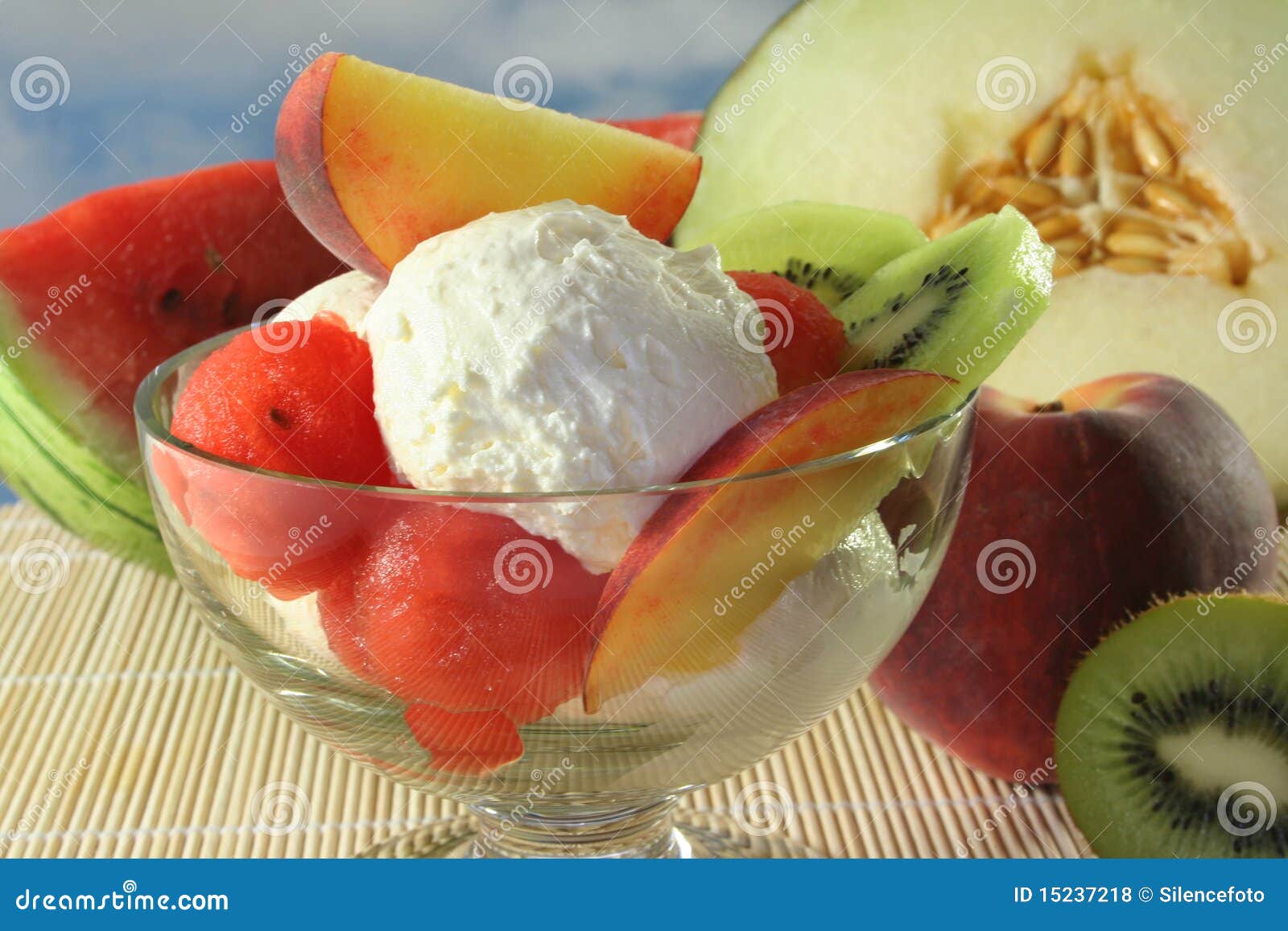 Fruit sundae stock photo. Image of color, decoration - 15237218