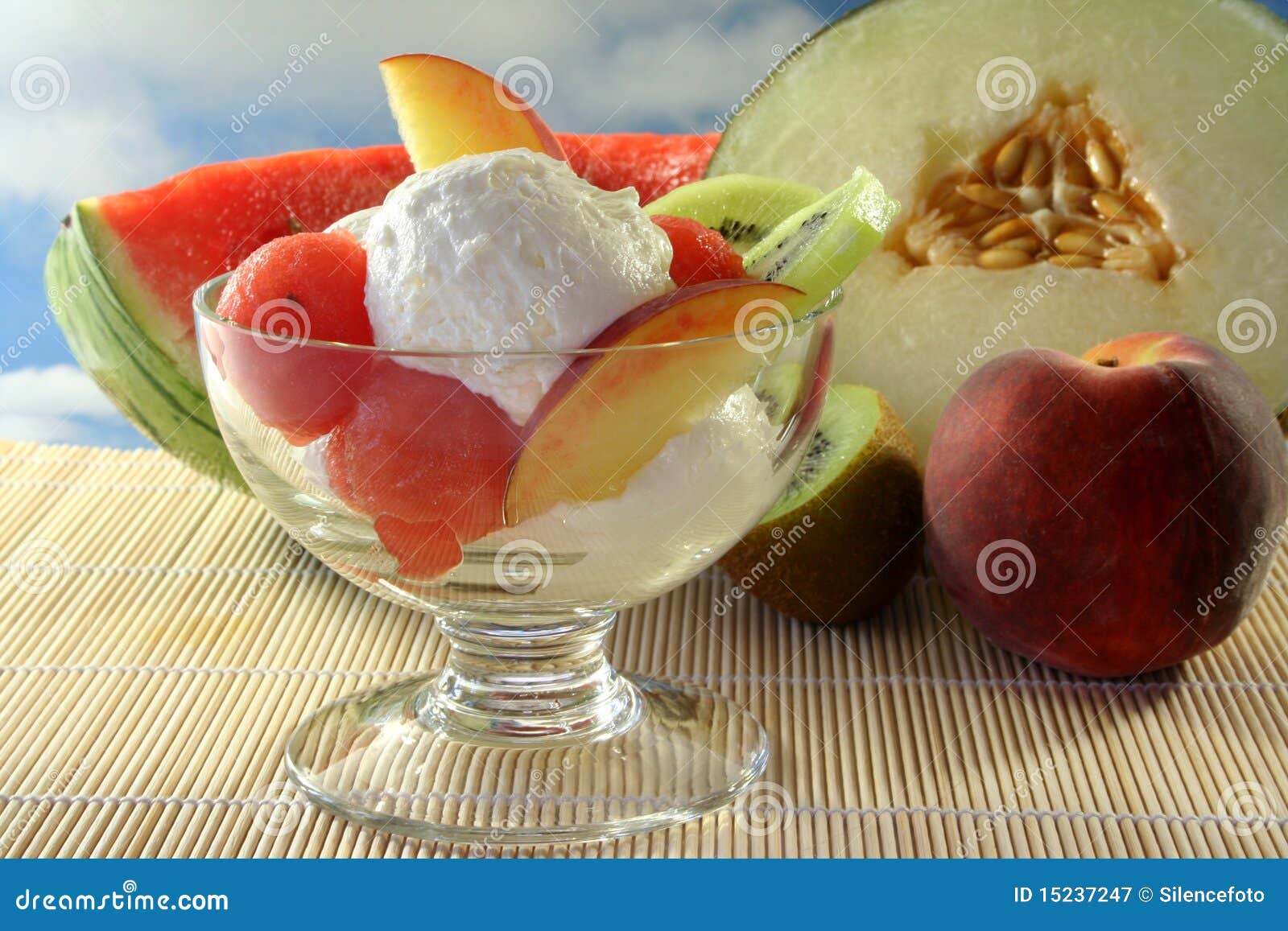 Fruit sundae stock image. Image of dessert, sweet, kiwi - 15237247