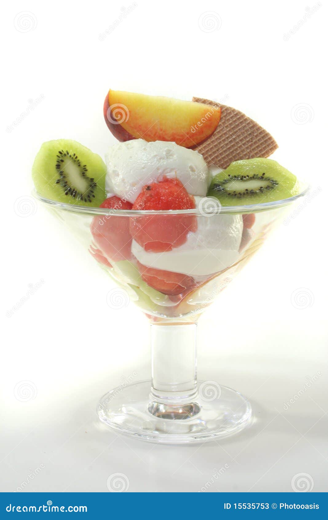 Fruit sundae stock image. Image of cream, sundae, dessert - 15535753