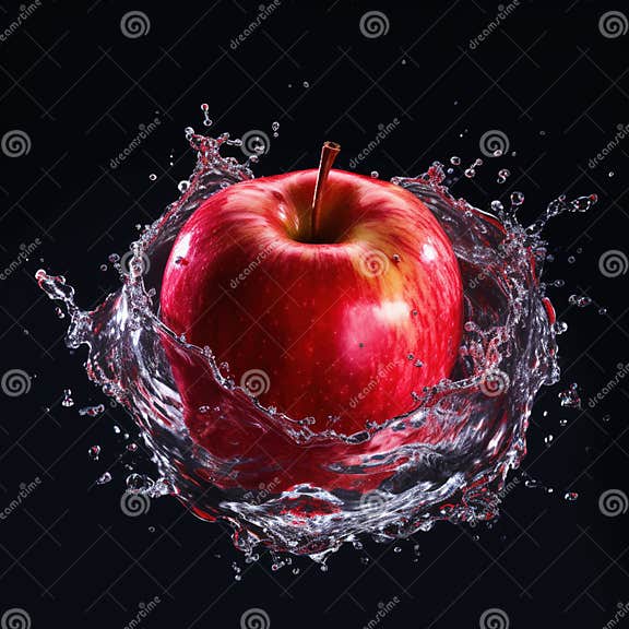 Fruit Sweet Apple Splash into Water Stock Image - Image of fresh ...