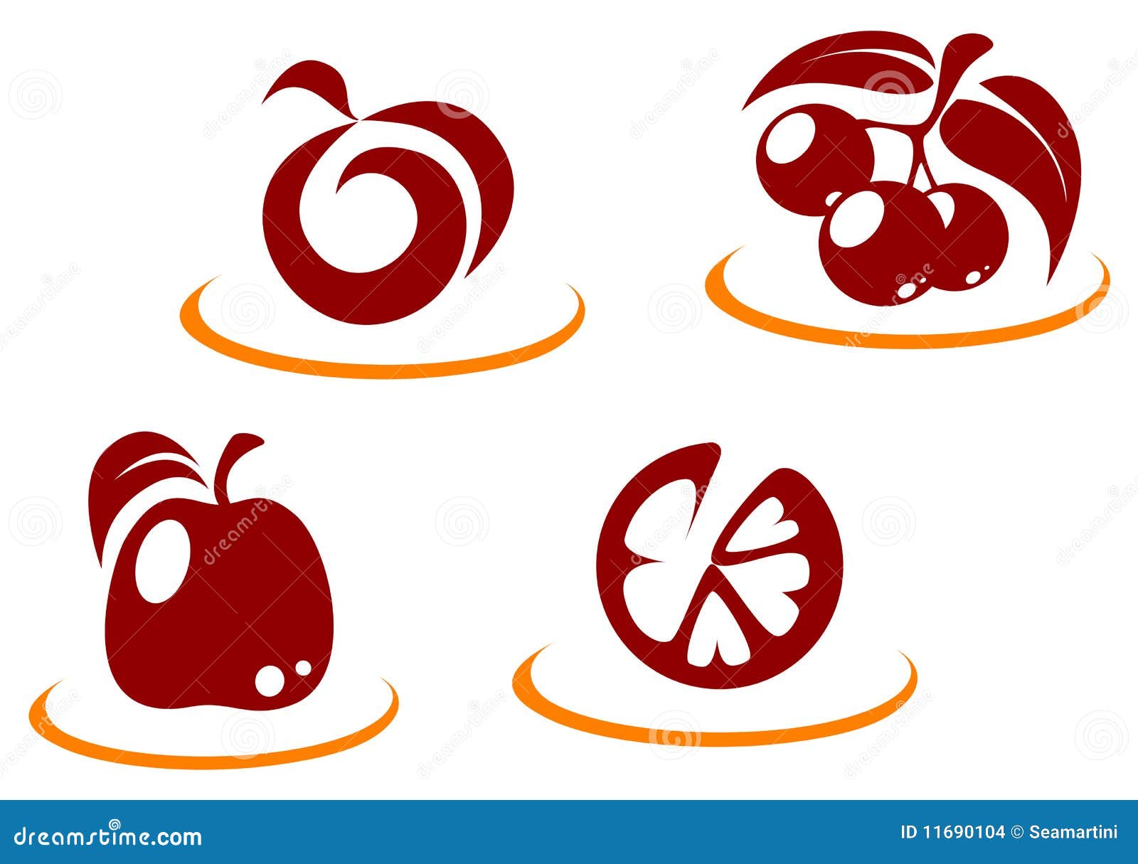 Fruit symbols stock vector. Illustration of meal, fruit - 11690104