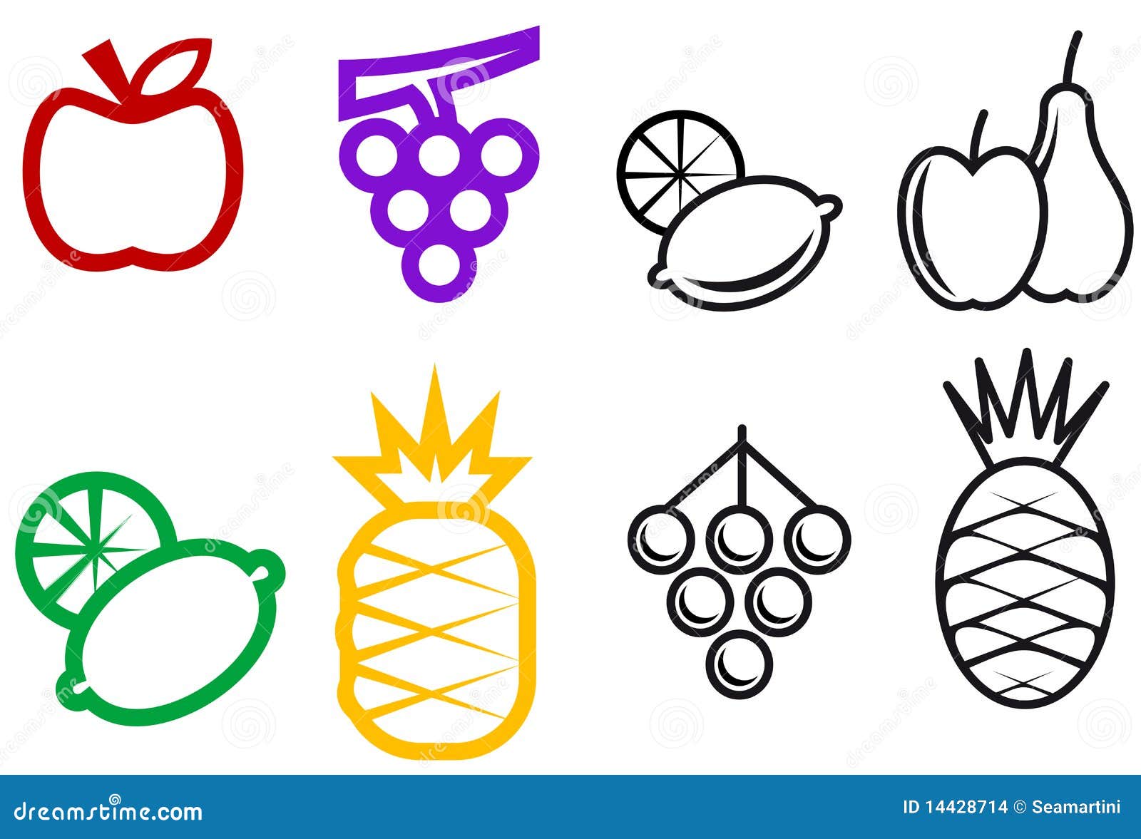 Fruit symbols stock vector. Illustration of design, juice - 14428714