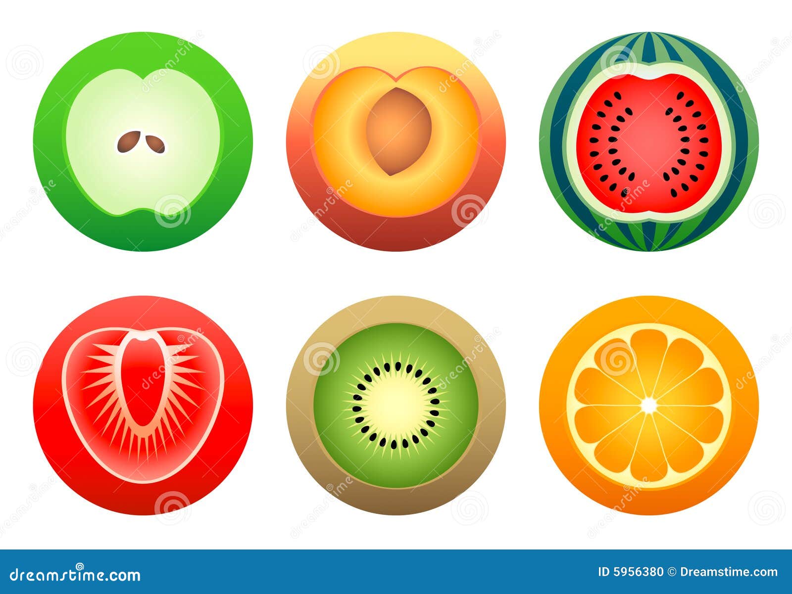 Fruit Symbols | Complex Set Stock Vector - Illustration of diet, icons ...